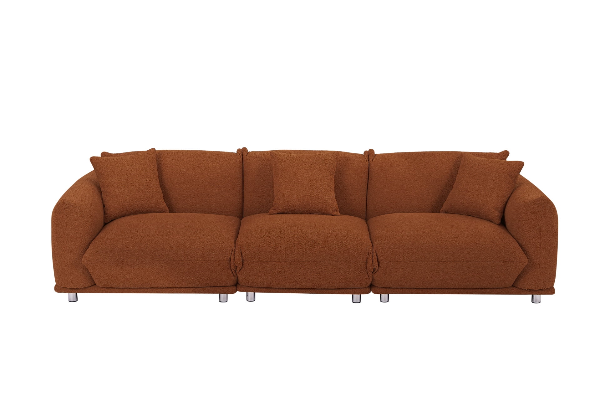 Originality Shapes 4 Seater Sofa with Metal Legs, Solid Wood Frame ...