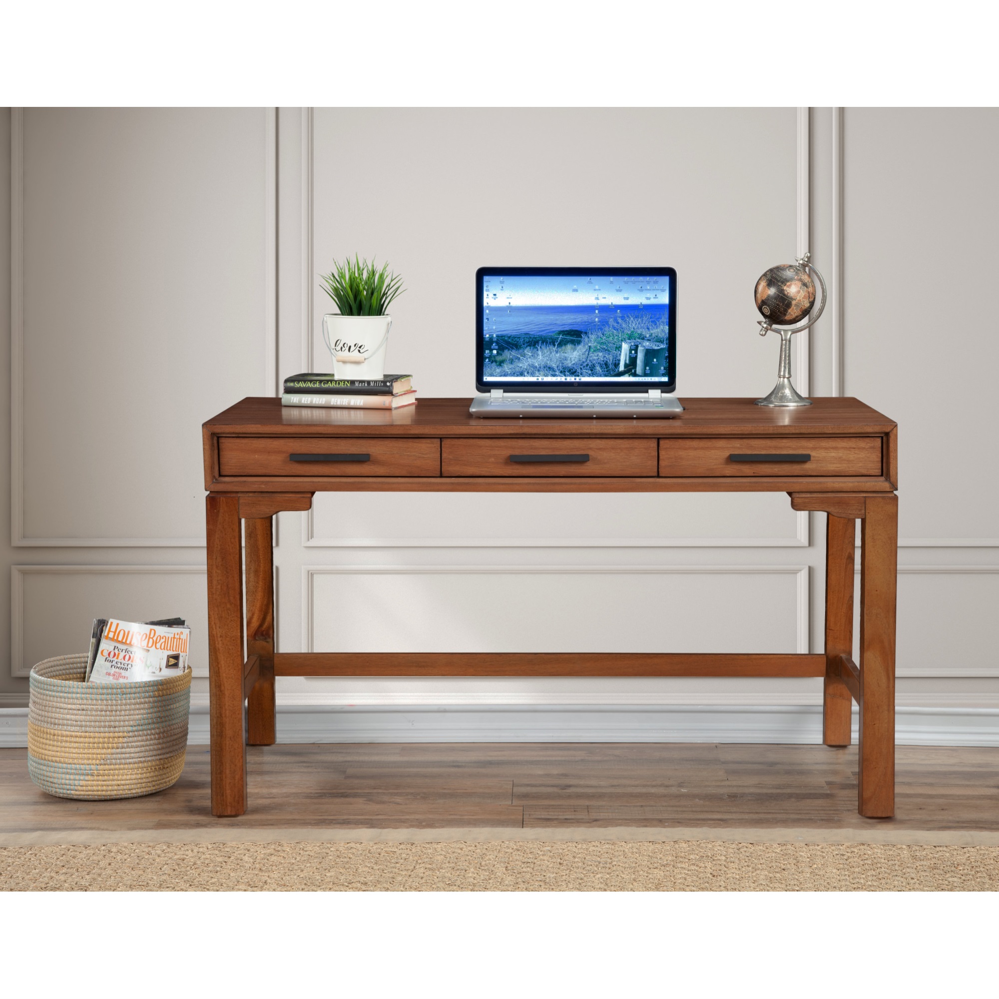 Origins by Alpine Nova Large Desk, Honey Maple - Walmart.com
