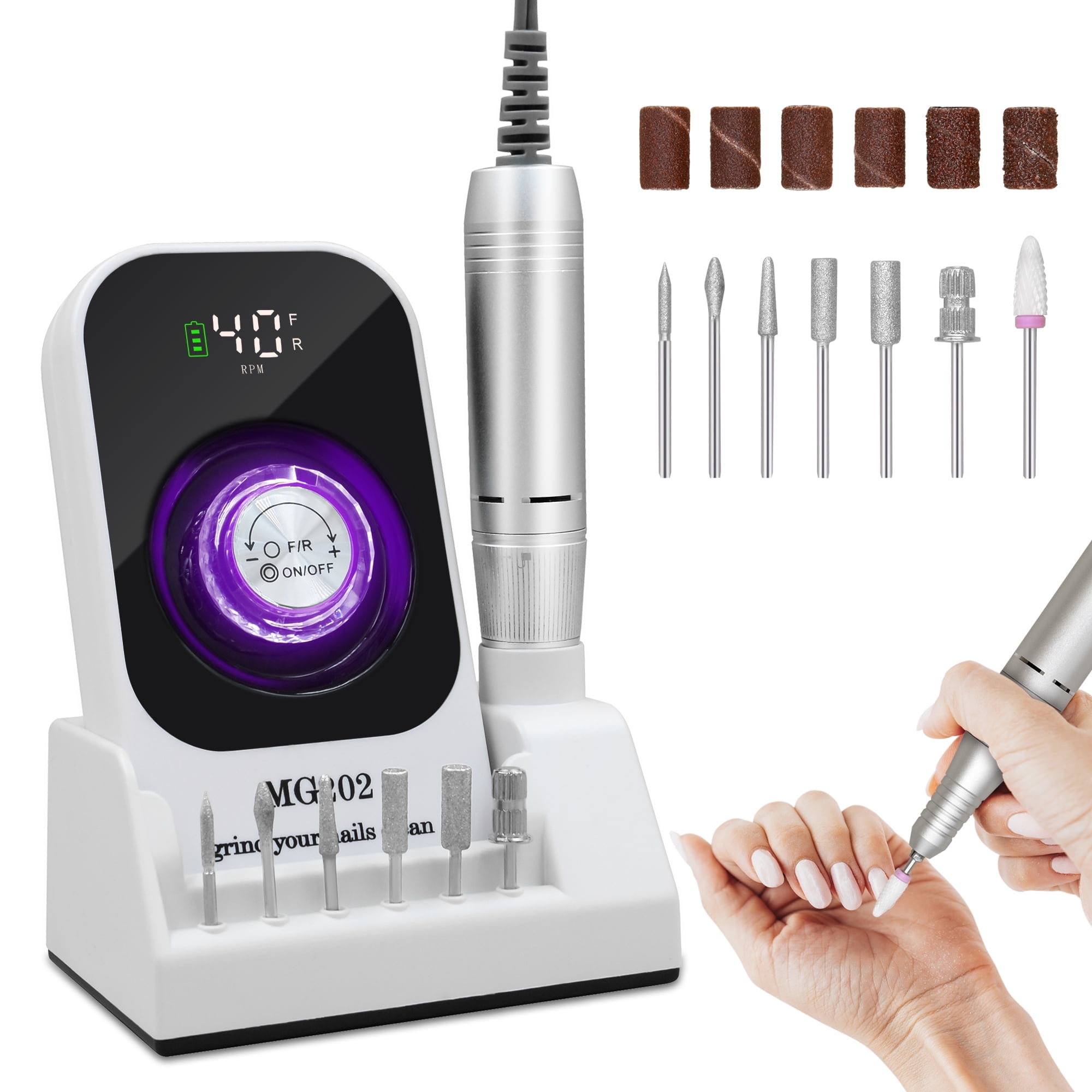 Sentryse Electric Nail Drill 40000RPM Professional Electric File ...