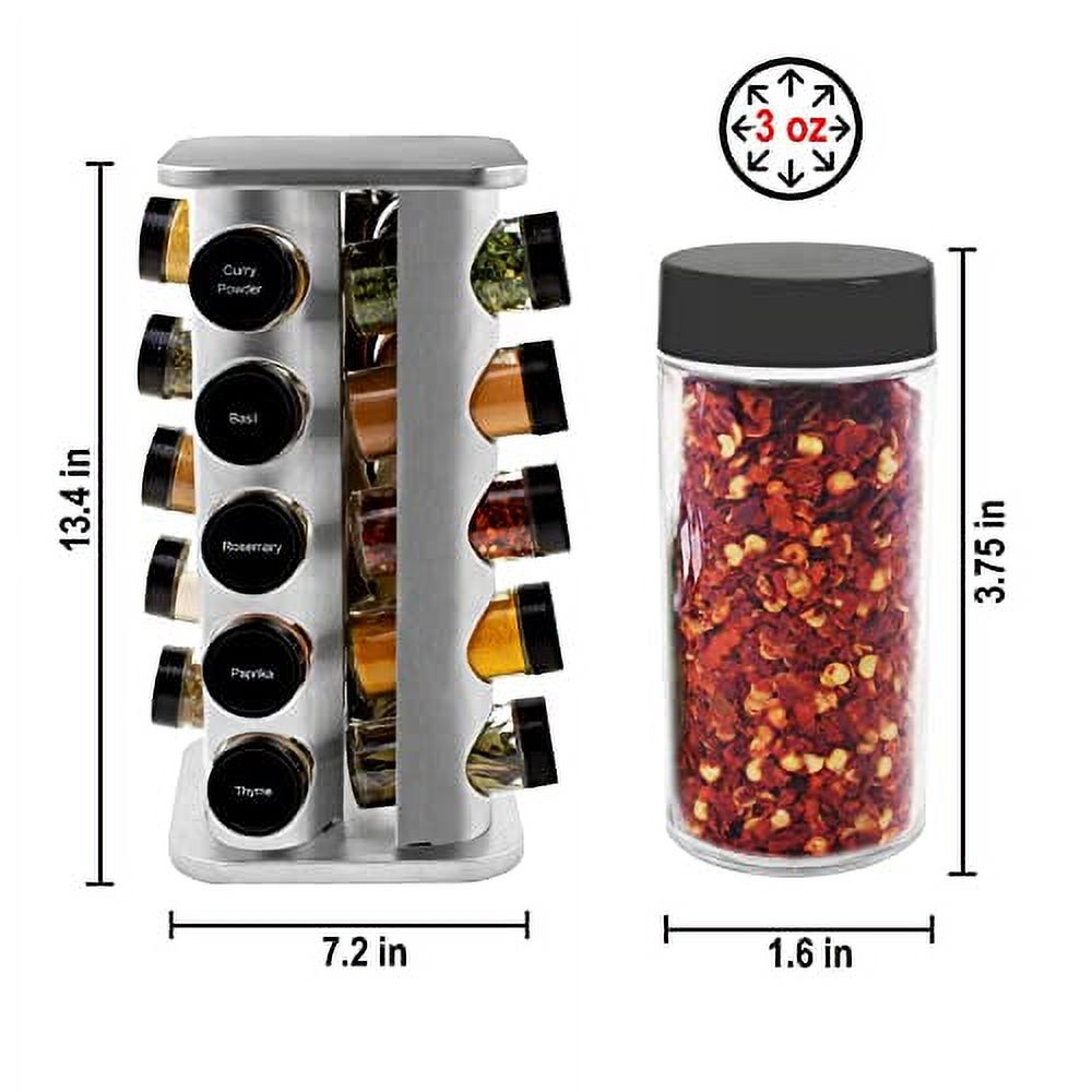 Orii 20 Jar Spice Rack with Spices Included - Revolving Tower Organizer ...