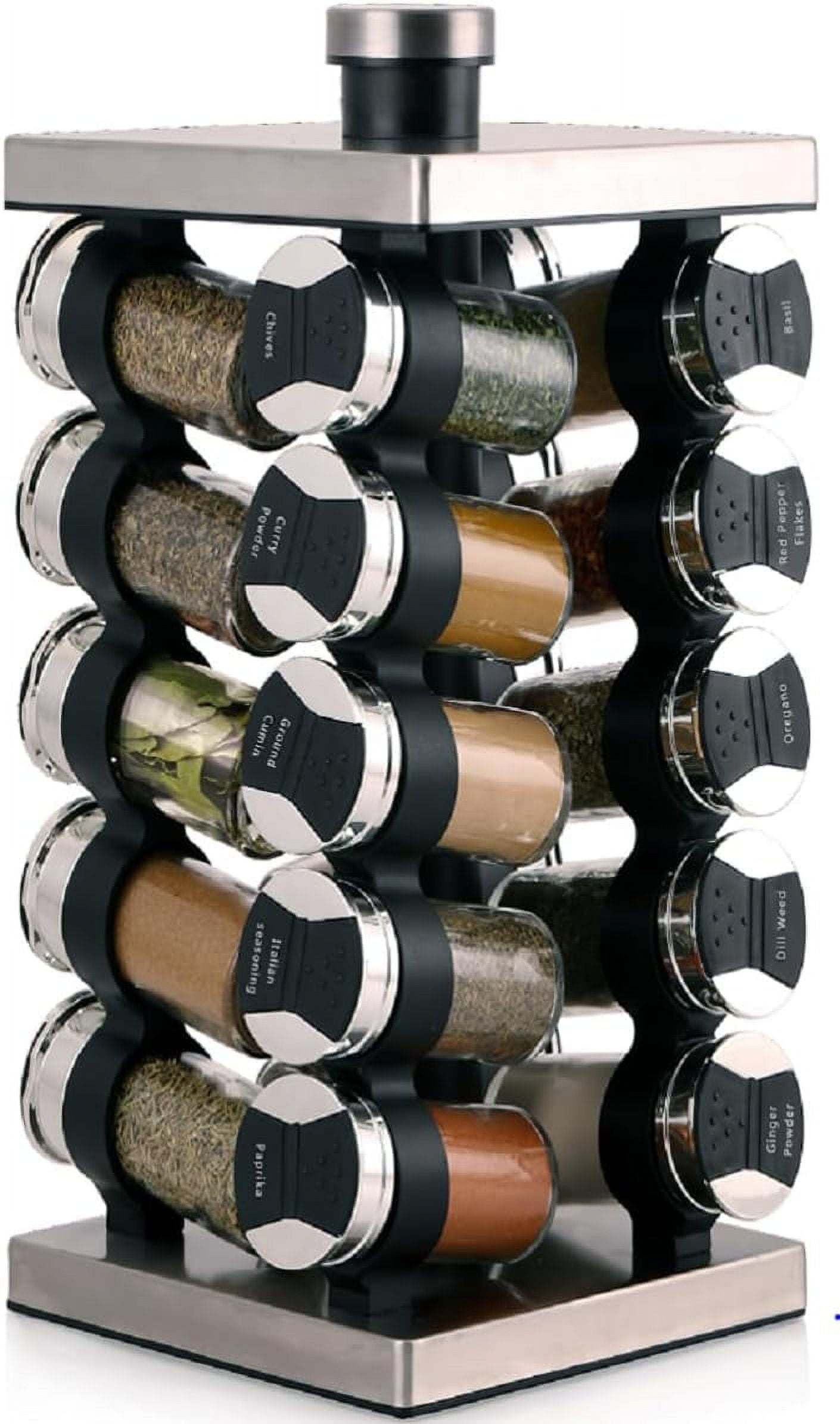 Orii 20 Jar Spice Rack with Spices Included - Tower Organizer for ...