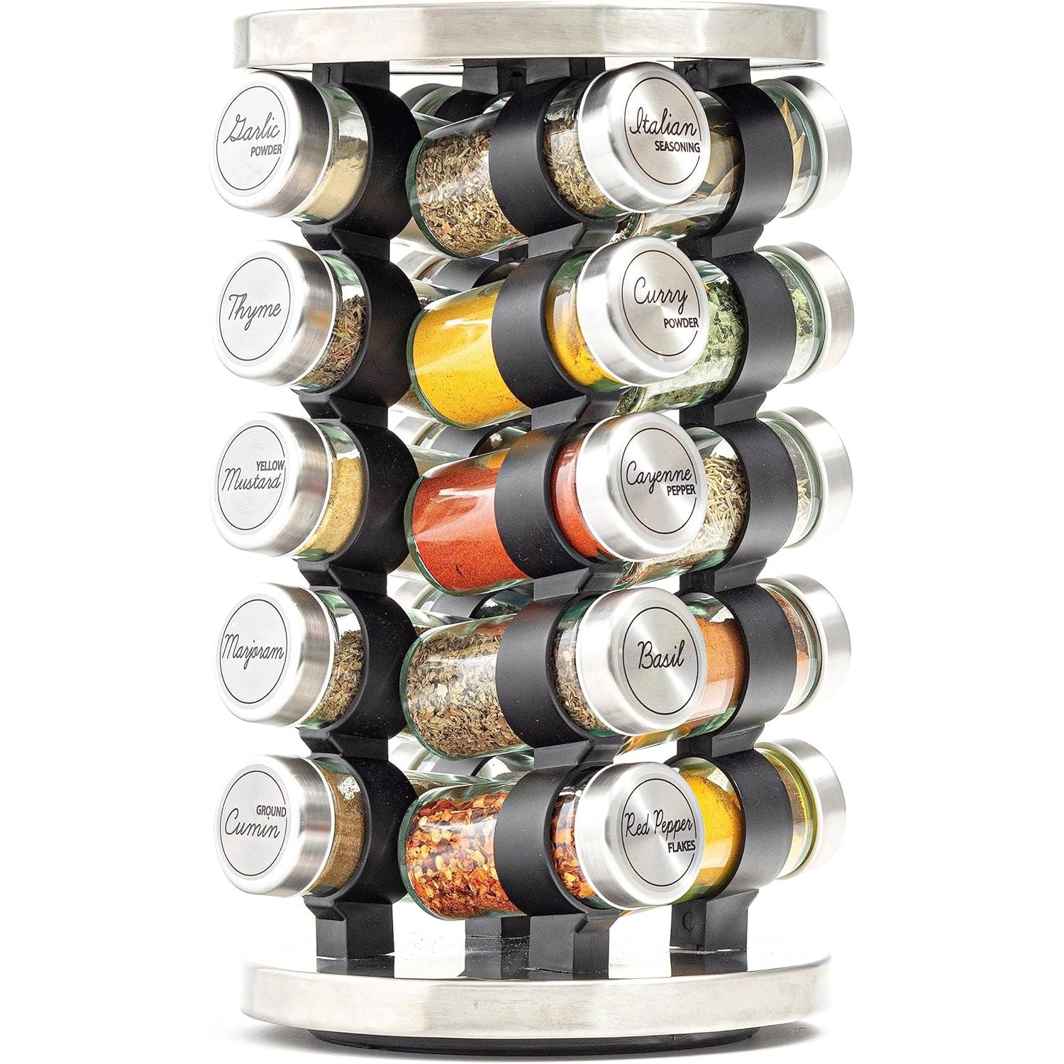 Orii 20 Jar Stainless Steel Rotating Spice Rack - Walmart.com