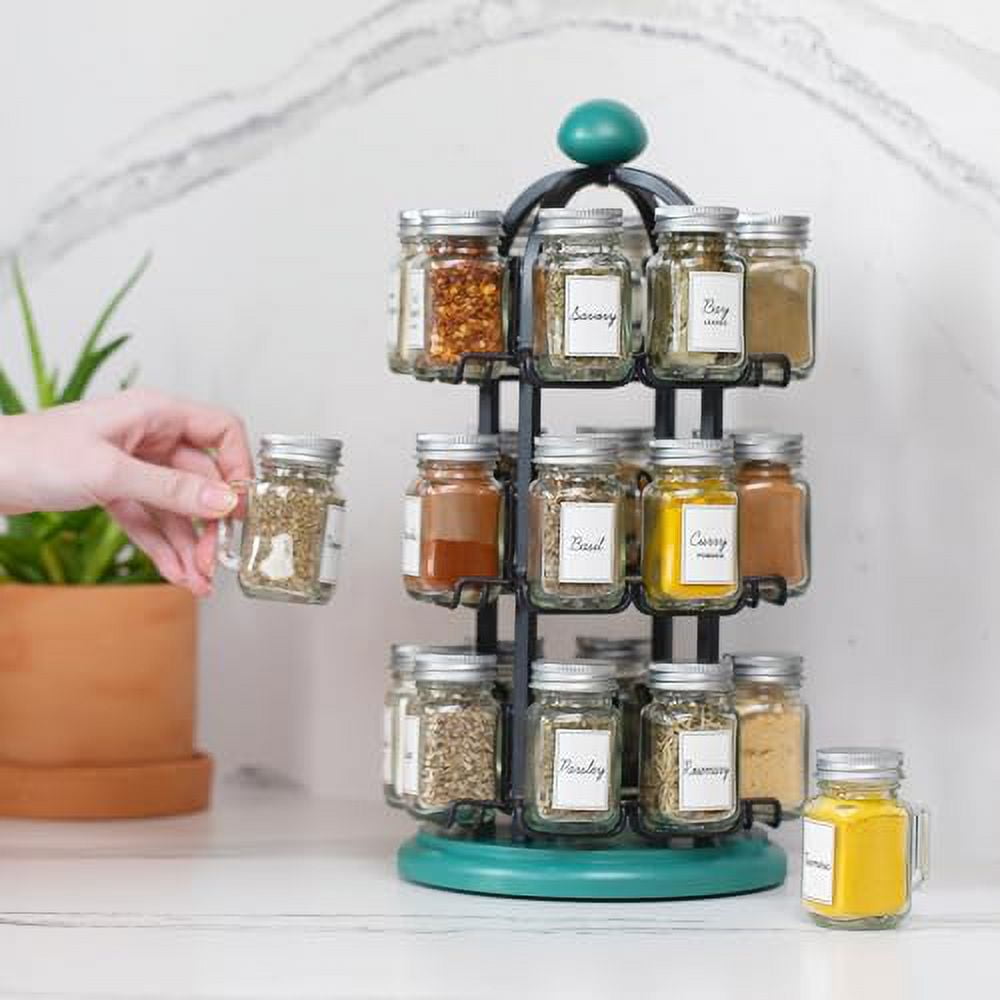 Orii Adrinova 24 Jar Revolving Spice Rack with Spices Included, Spice ...