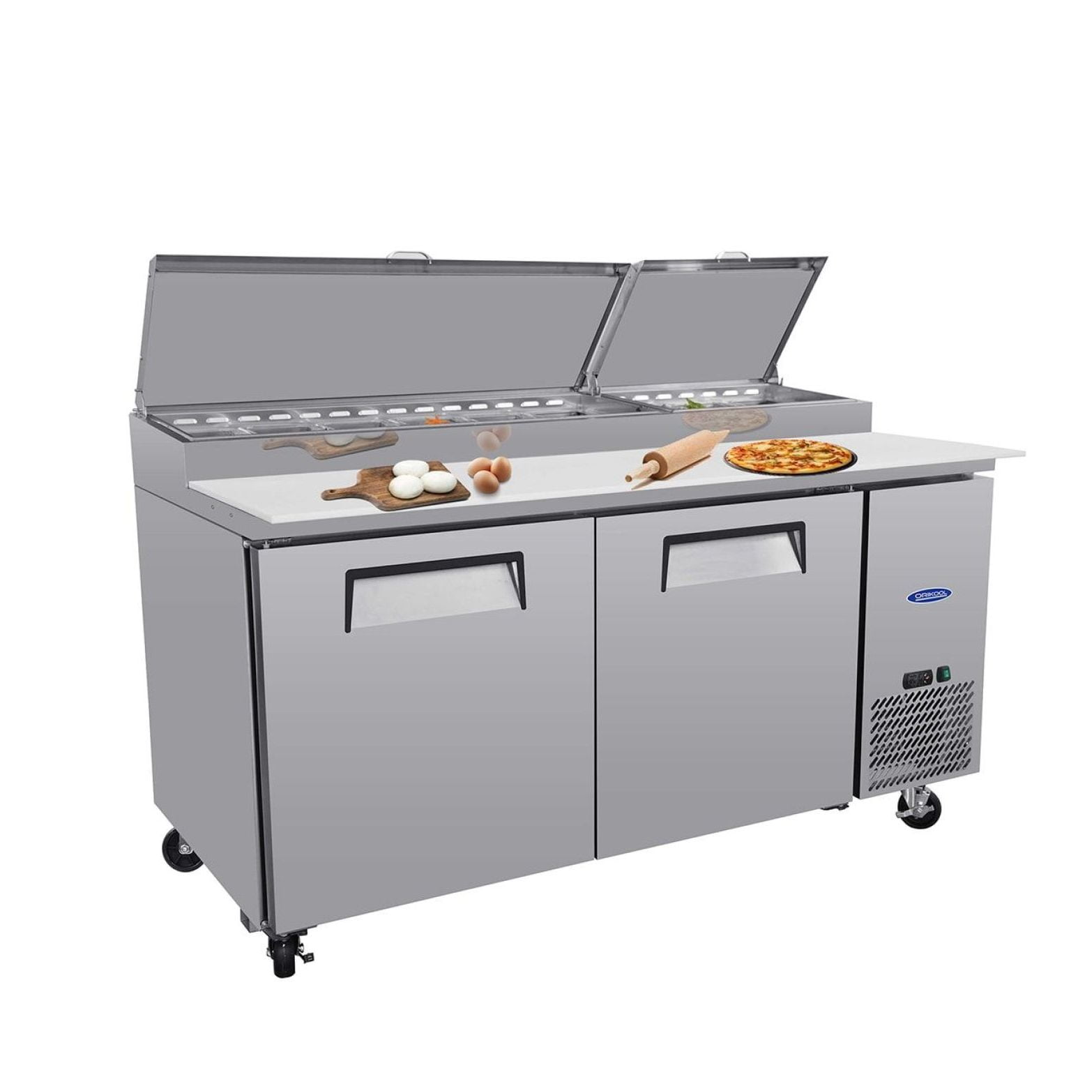 Orikool 67 IN Pizza Prep Table with a Built-in Refrigerator 20.3 Cu.Ft ...