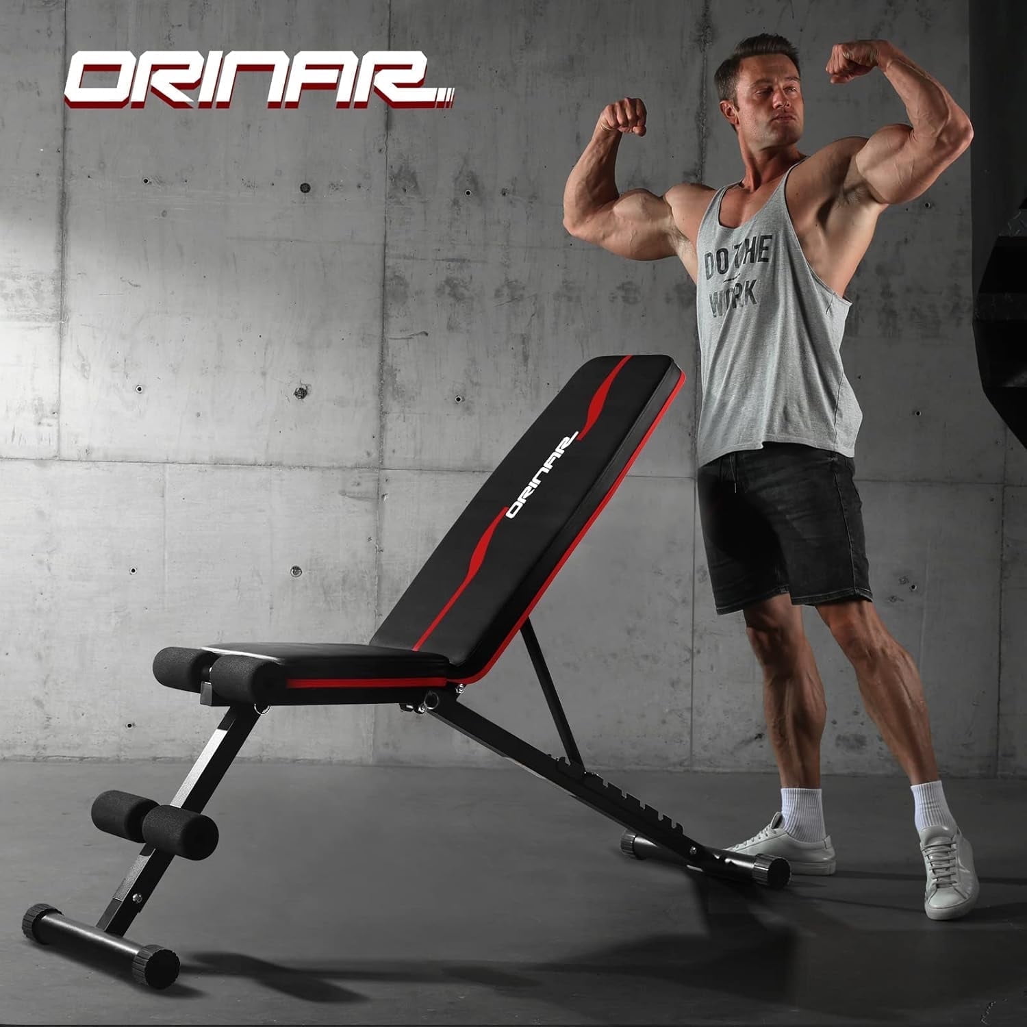 Orinar Weight Bench Press for Home Gym, Strength Training Adjustable ...