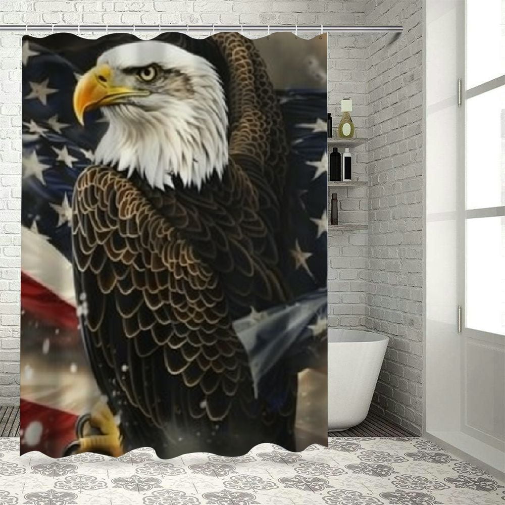Orinice Bald Eagle Flag Symbol Bathroom Decor Set Polyester Fabric ...