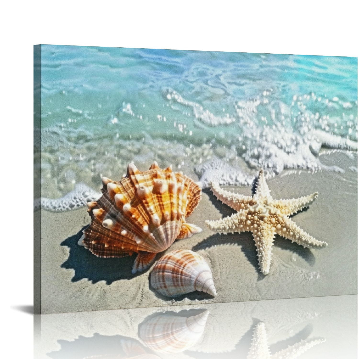 Orinice Beach Coastal Canvas Wall Art: Seaside Ocean Scene Picture Sea ...