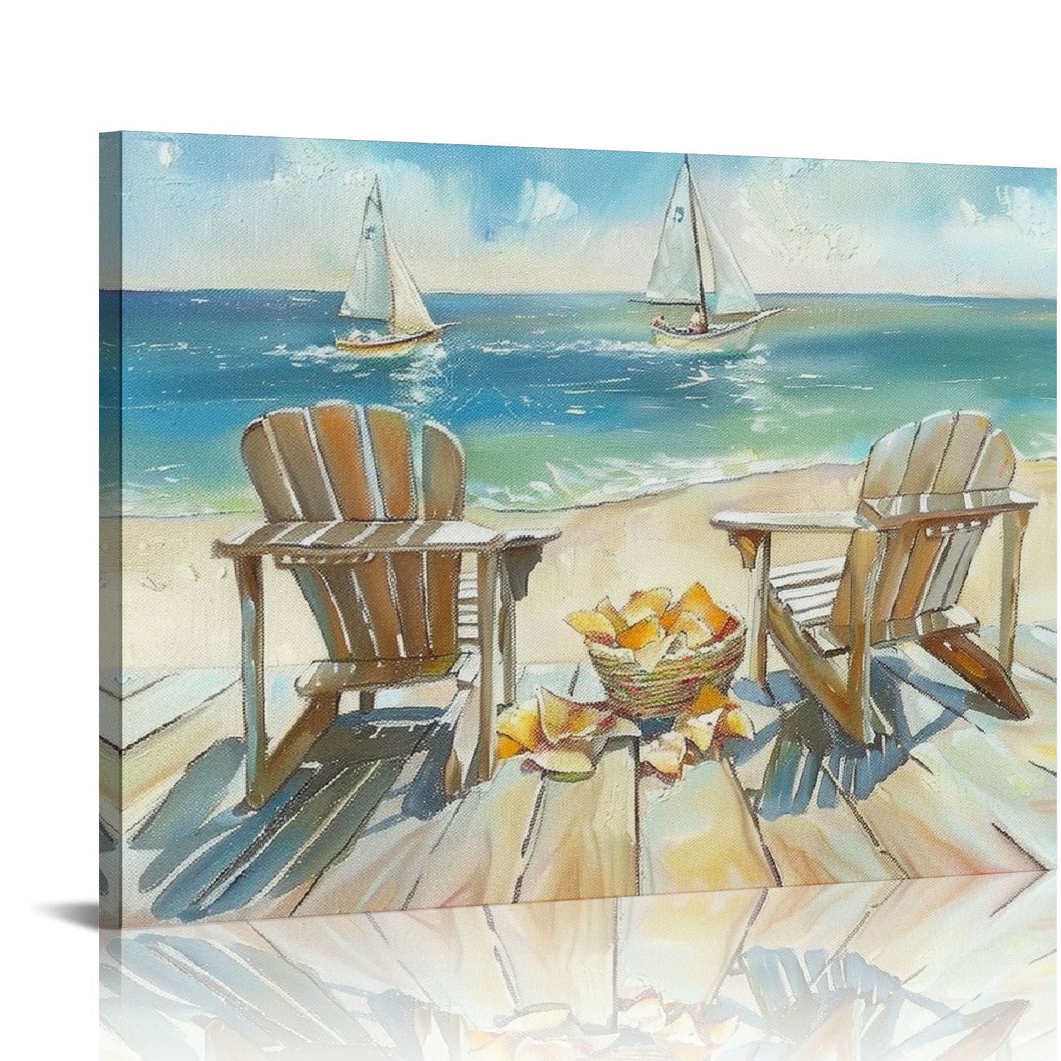 Orinice Beach and Seascape Picture Blue Ocean Landscape Wall Decor ...