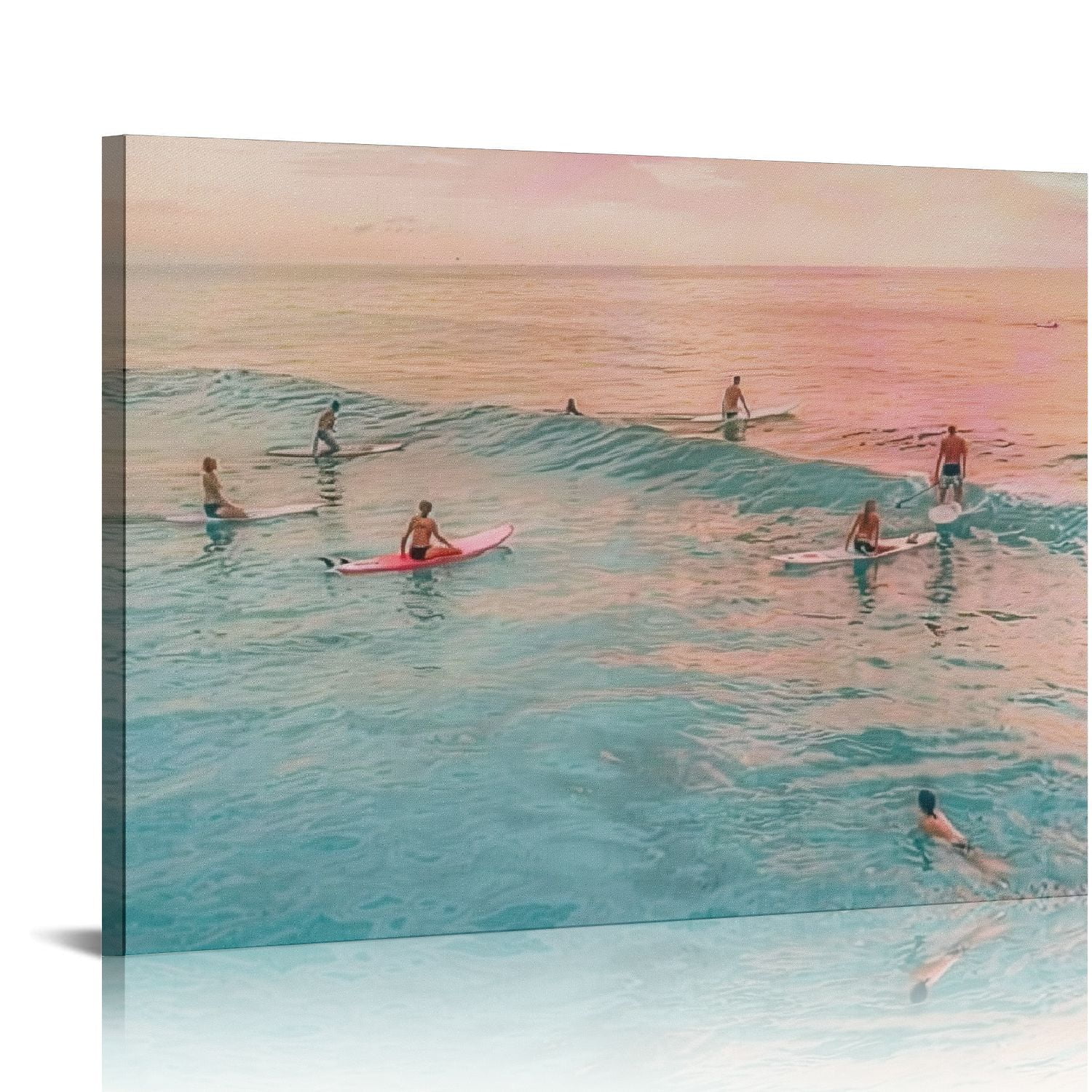 Orinice Beachy Surfing Newspaper Poster Summer Beach Canvas Wall Art ...