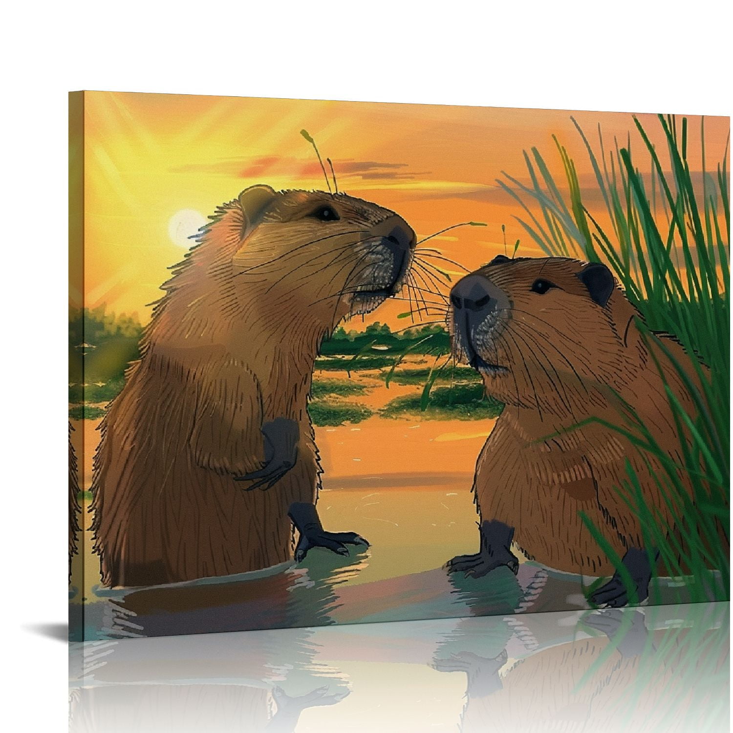 Orinice Beavers Sunset Grass Fine Art Aesthetic Poster & Print Wall ...