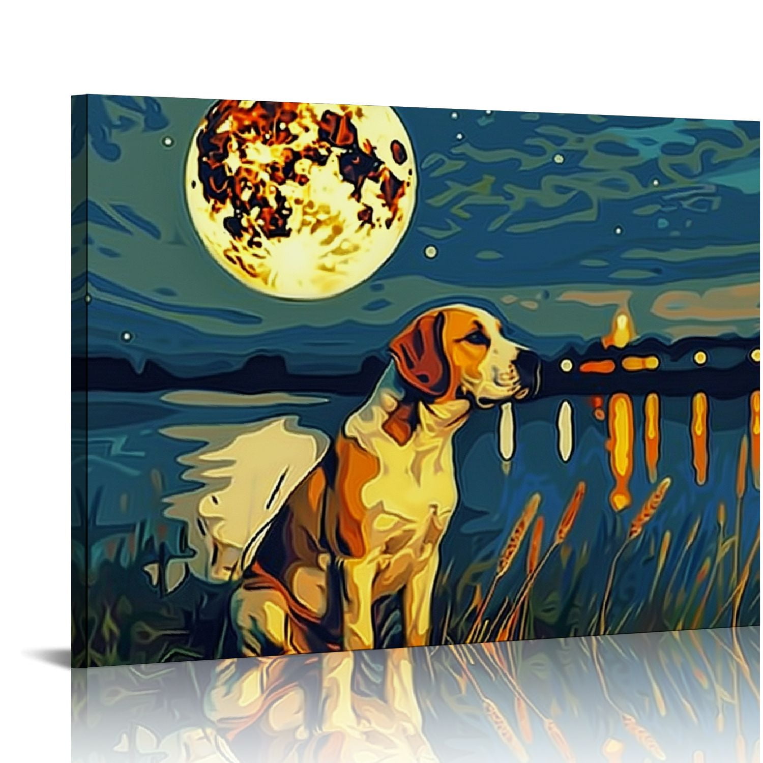 Orinice Bestbuddy Starry Night Van Gogh Inspired Beagle Dog by the Lake ...