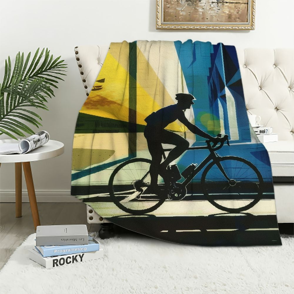 Orinice Bike Riders Blanket, Dynamic Sports Theme, Cozy Flannel, Loved ...