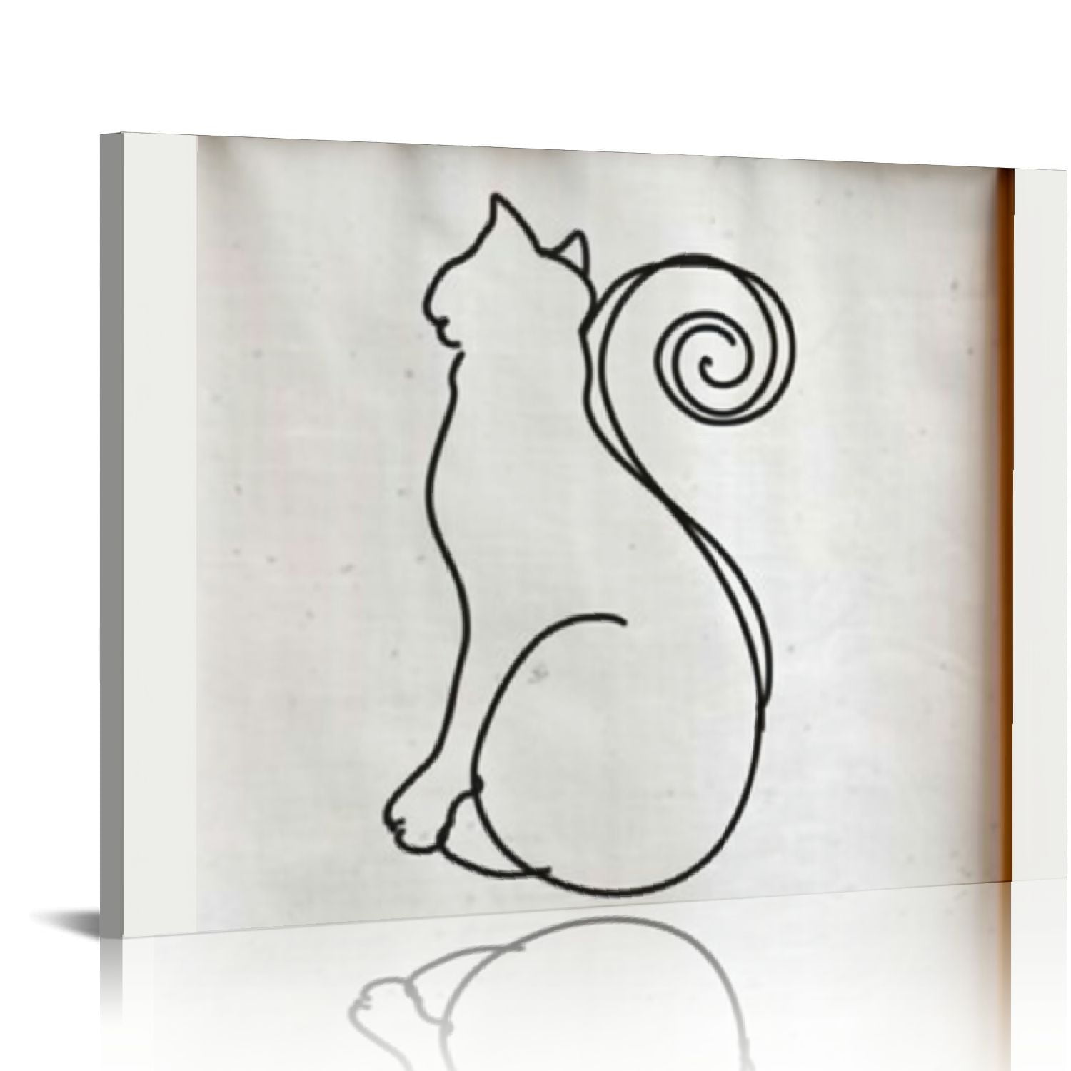 Orinice Black and White Cat Canvas Wall Art Cat Line Art Prints ...
