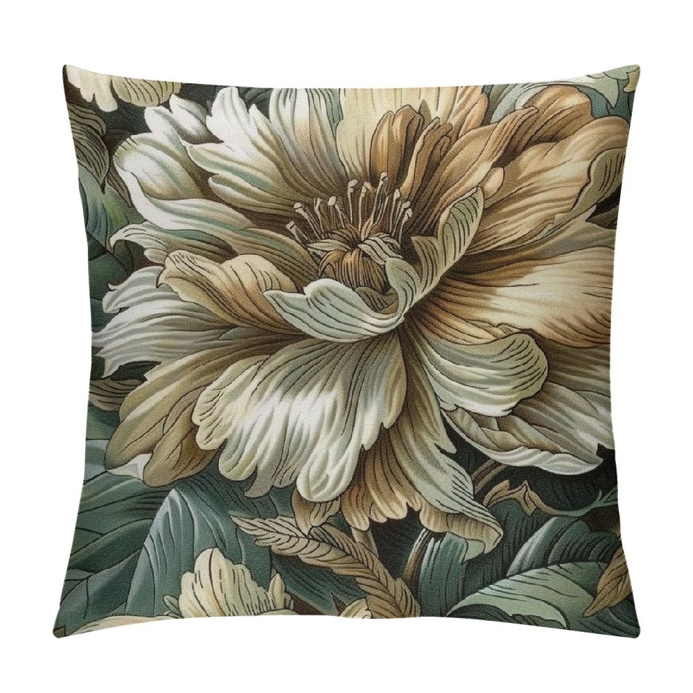 Orinice Blue and Ivory White Floral Floral Chinoiserie Style Pillow ...