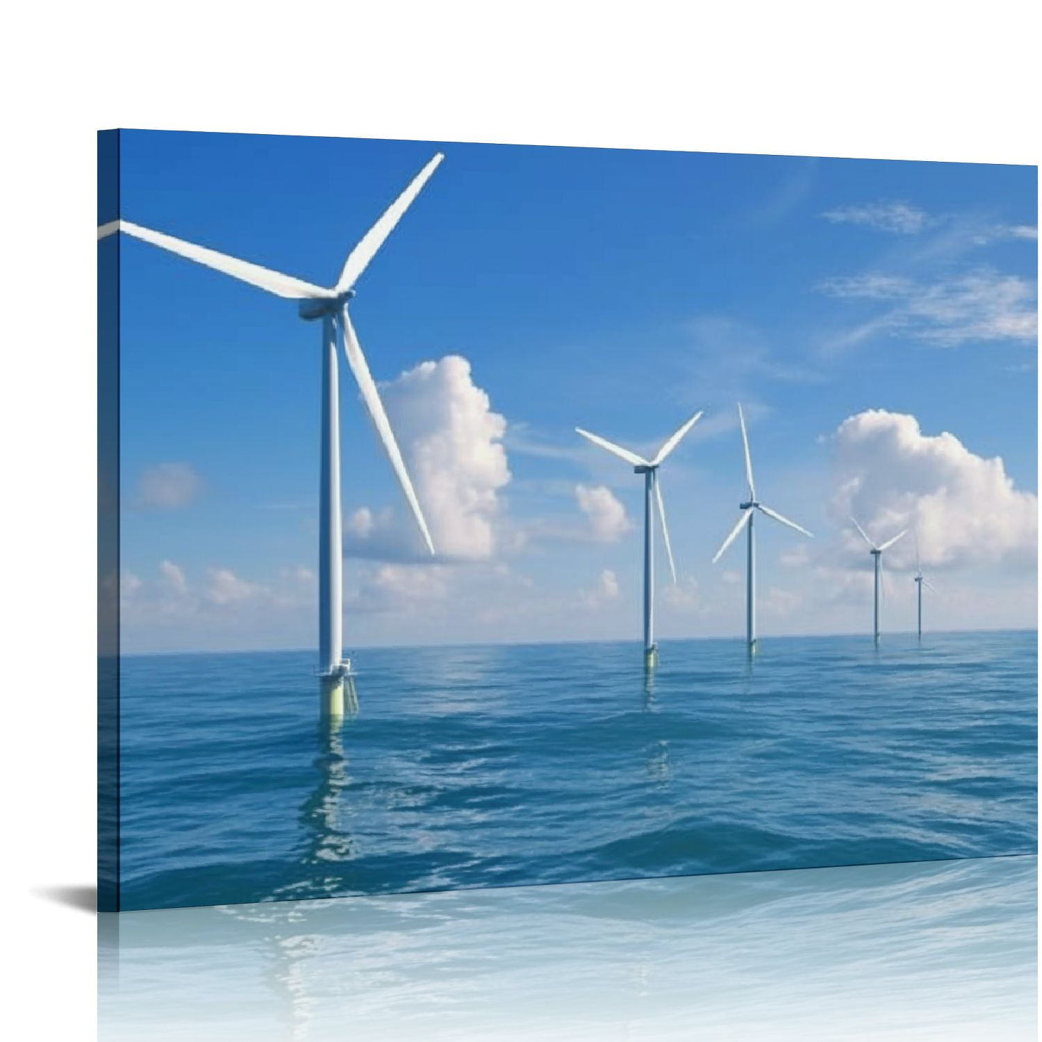 Orinice Canvas Print Pictures Wall Art Painting Wind turbine farm in ...