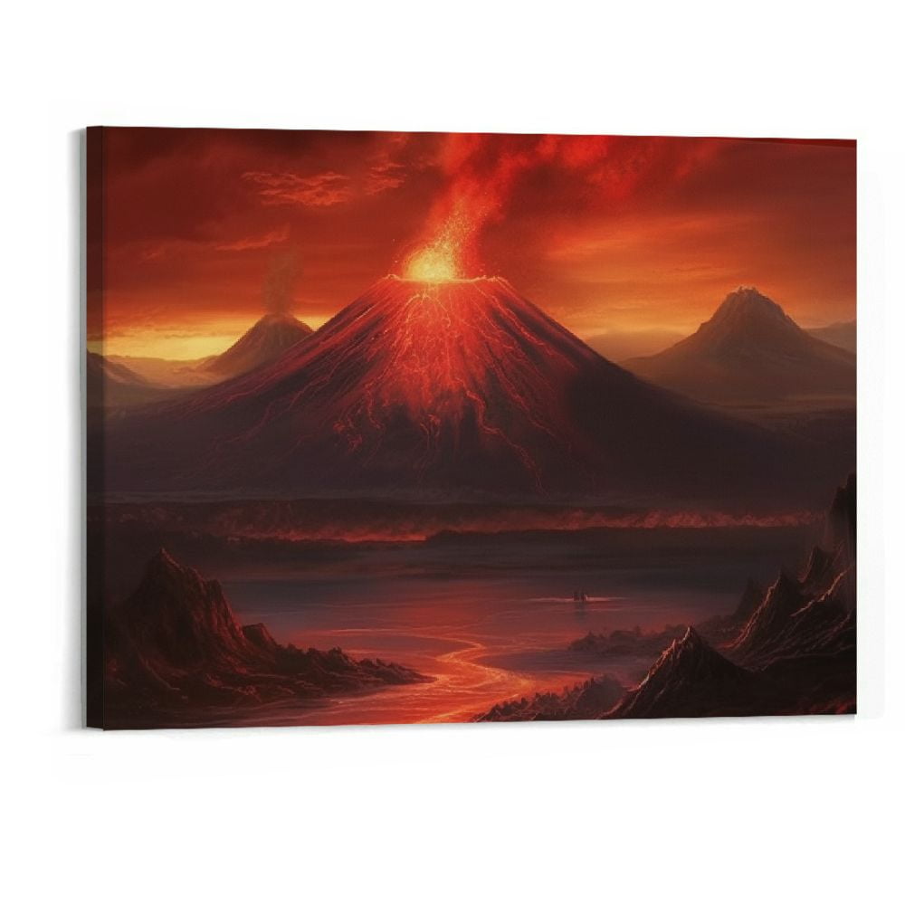 Orinice Canvas Wall Art Poster Landscape Poster Volcano Poster Volcanic ...