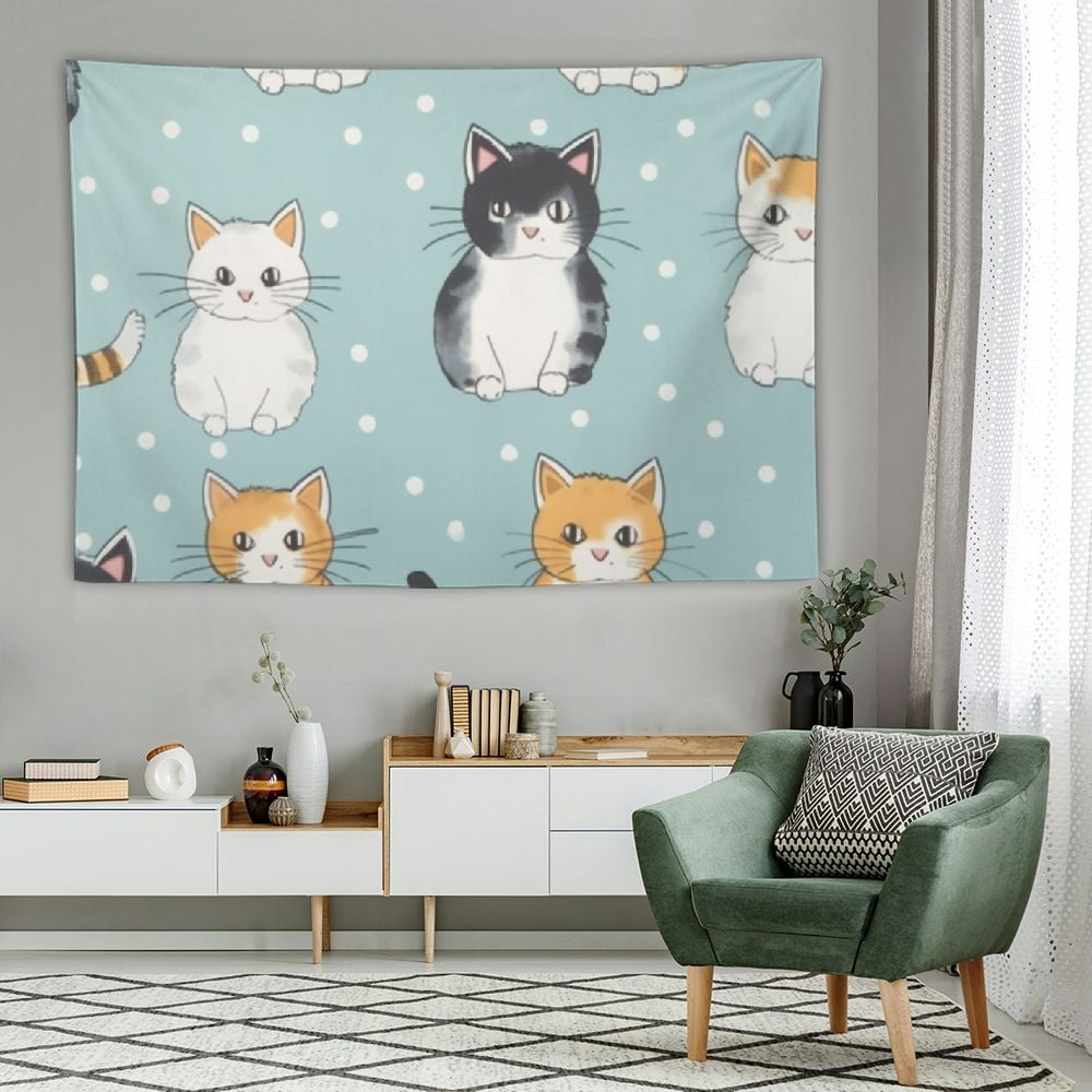 Orinice Cartoon Cat Tapestry for Girls Kids Kawaii Cats Print Wall ...