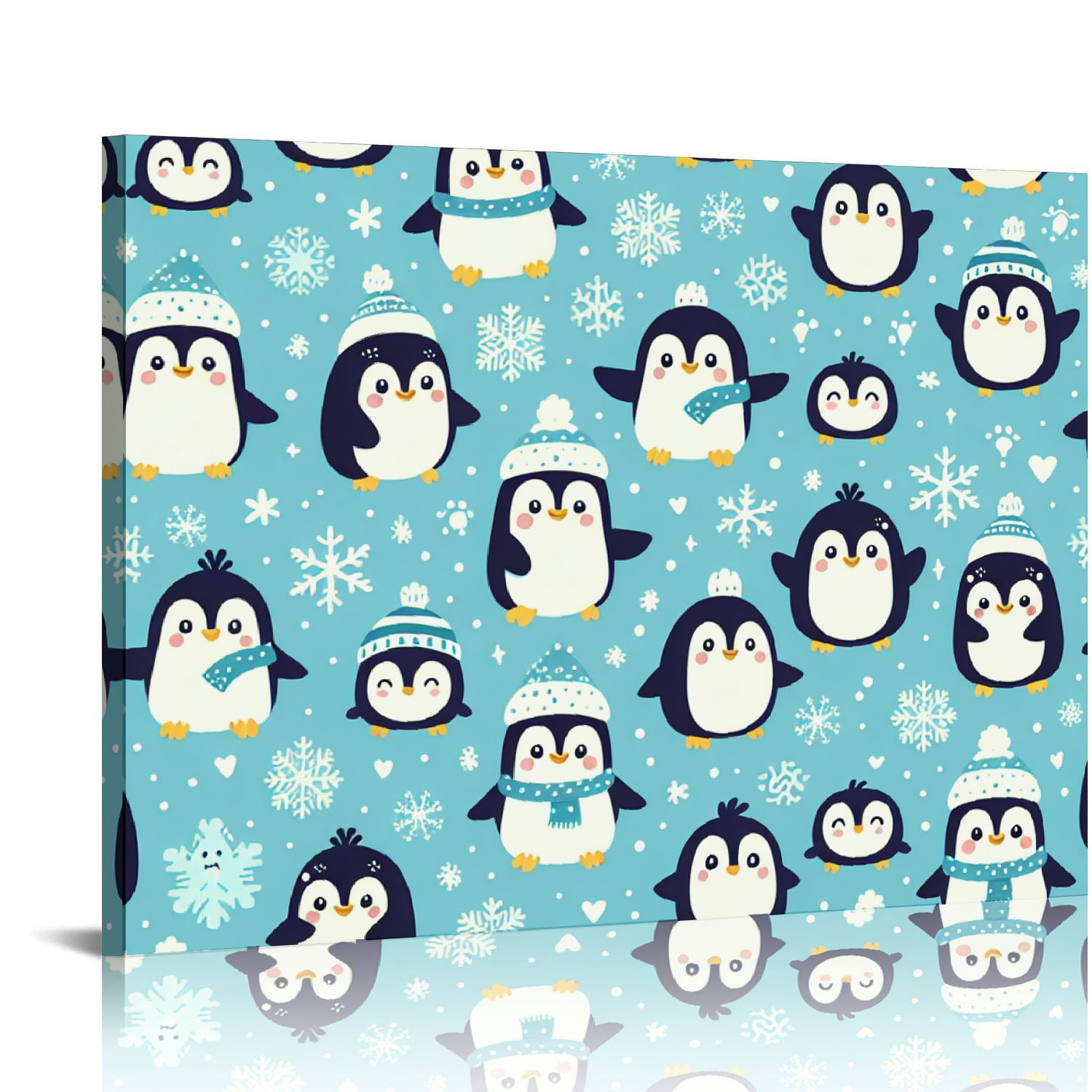 Orinice Cartoon Penguins Snowflakes Fine Art Aesthetic Poster & Print ...