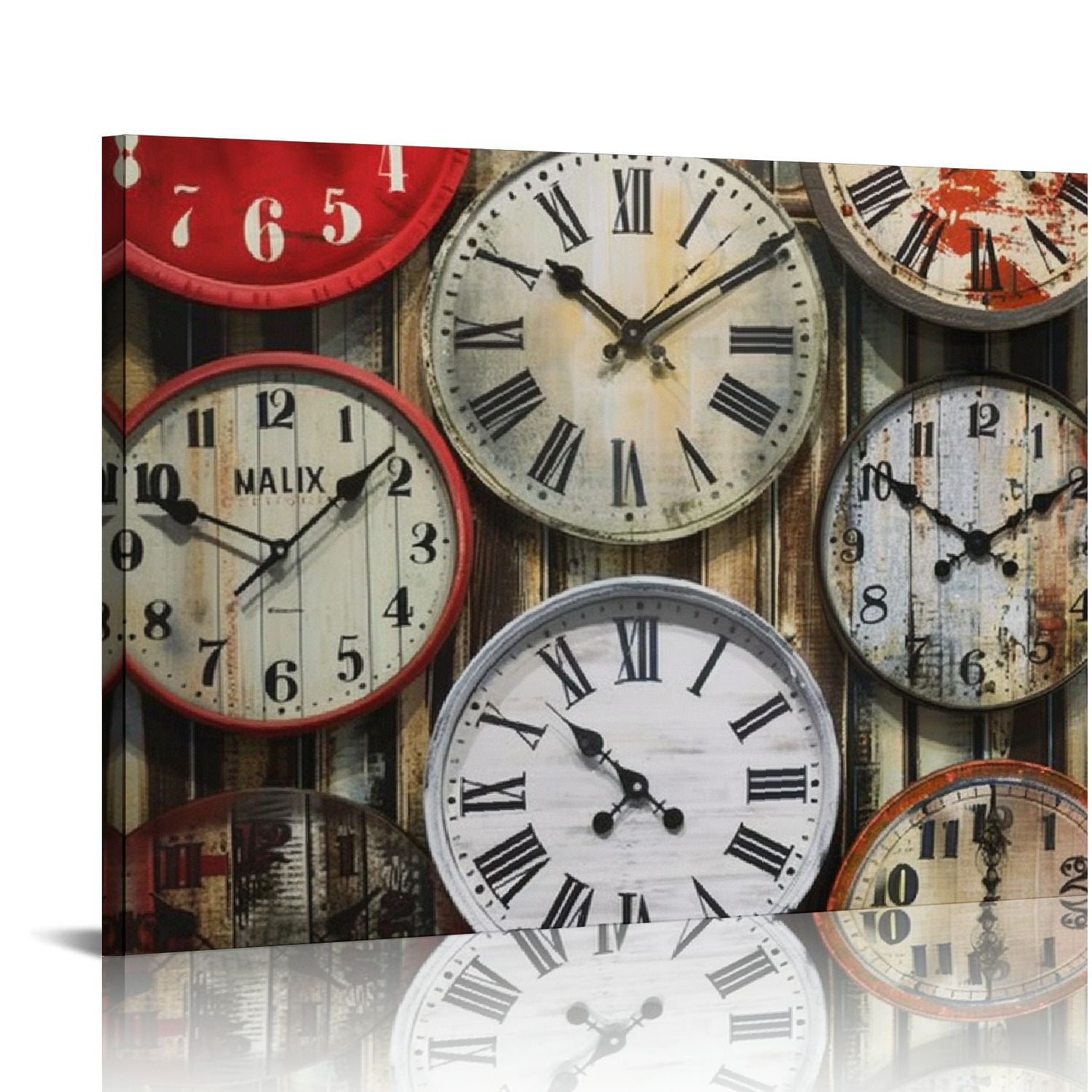 Orinice Clocks Red Circle Fine Art Aesthetic Poster & Print Wall ...