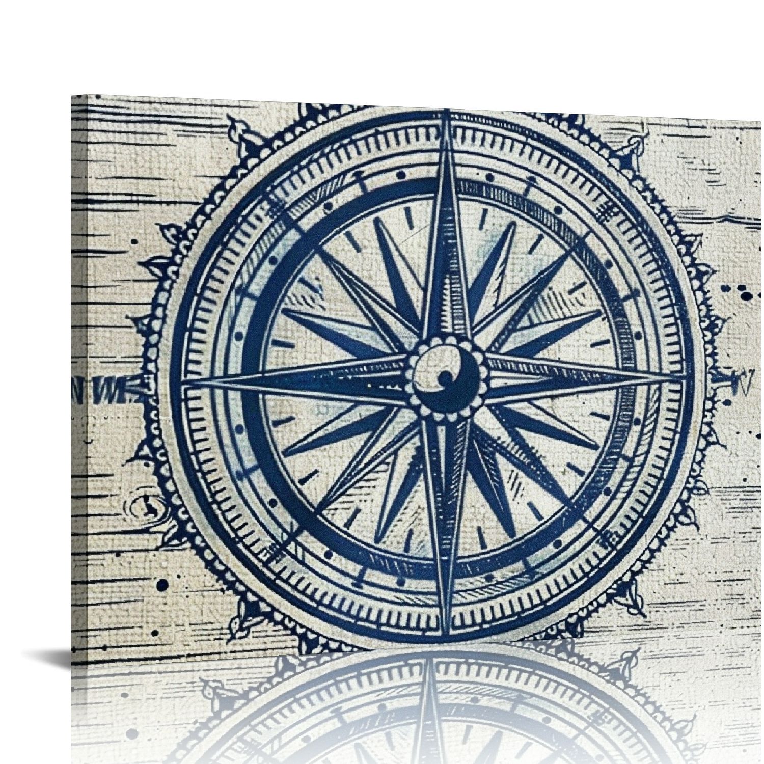 Orinice Compass Wood Vintage Fine Art Aesthetic Poster & Print Wall ...