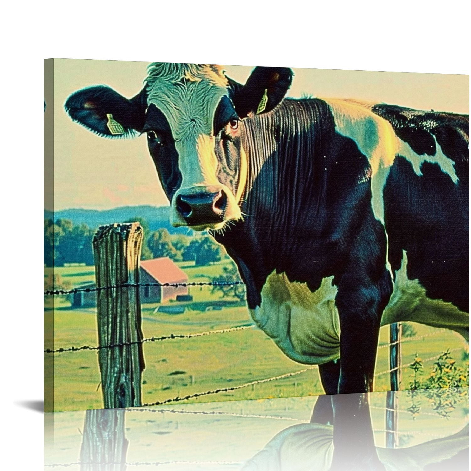 Orinice Cow Retro Art Print Poster, Vintage Animal Wall Art Decor ...