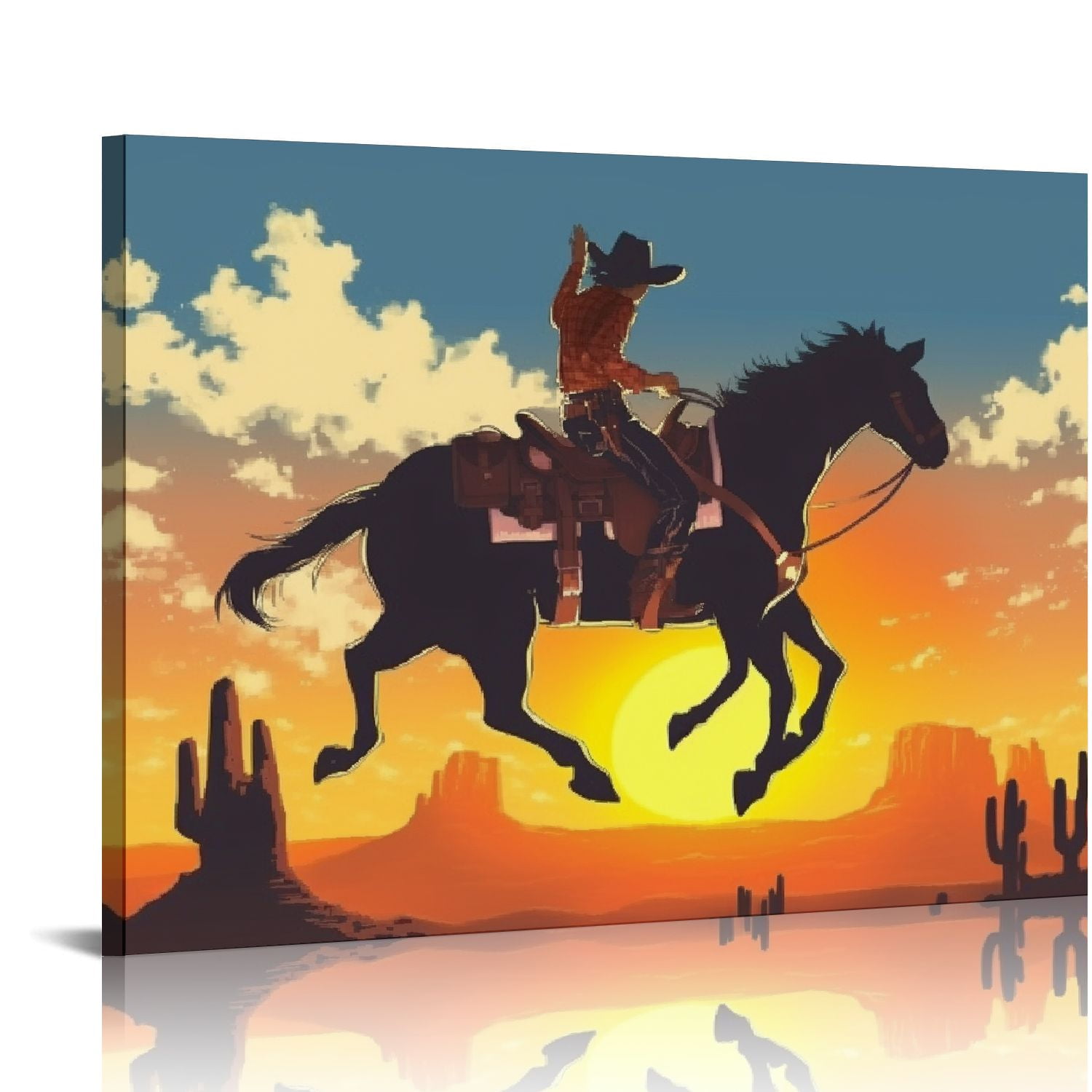 Orinice Cowboy Wall Art - Western Wall Decor, Rodeo Decor, Cowboy Gifts ...