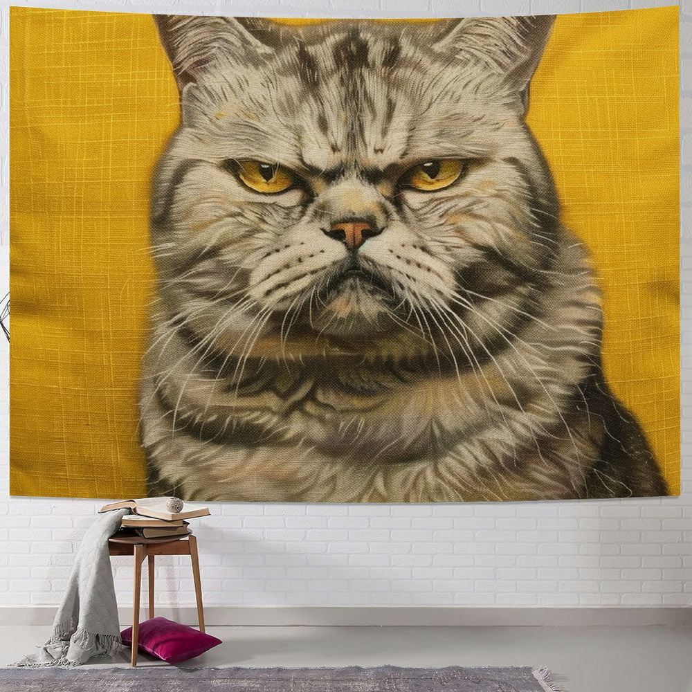 Orinice Cute Cat Tapestry Wall Hanging Unique Style Graphic Tapestries ...