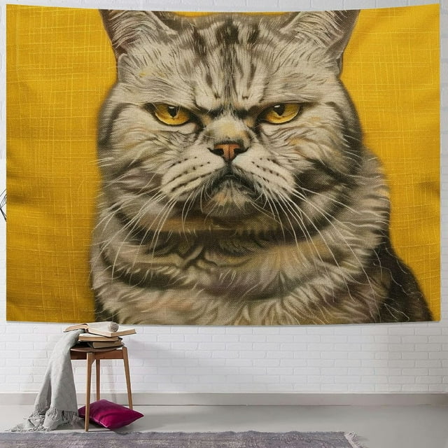 Orinice Cute Cat Tapestry Wall Hanging Unique Style Graphic Tapestries ...