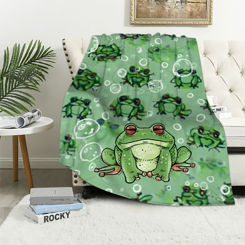 Orinice Cute Frog Blanket Loves Frogs Gifts for Kids Women Soft Warm ...