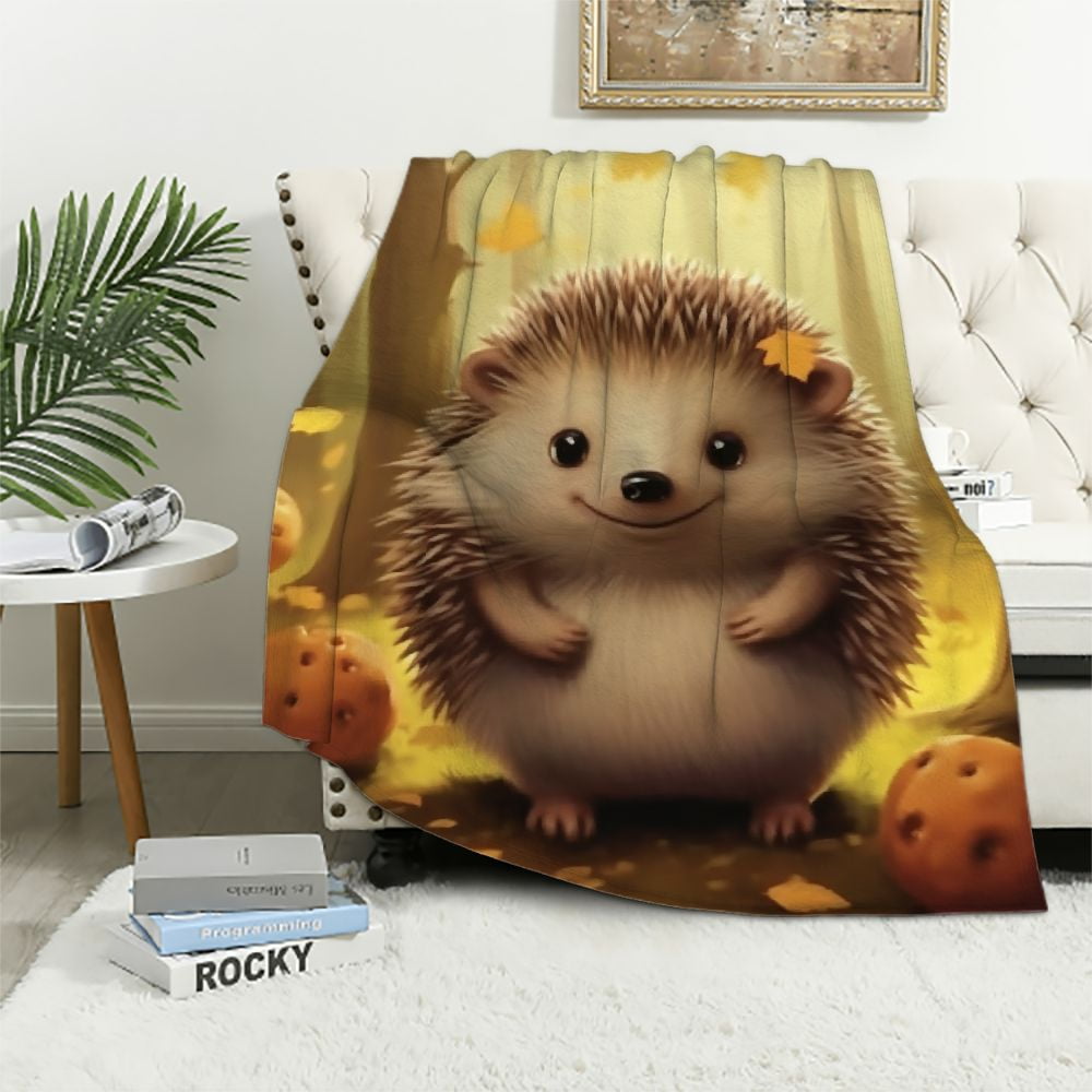 Orinice Cute Hedgehog Blanket Gifts for Women Girls Kids Soft Warm ...