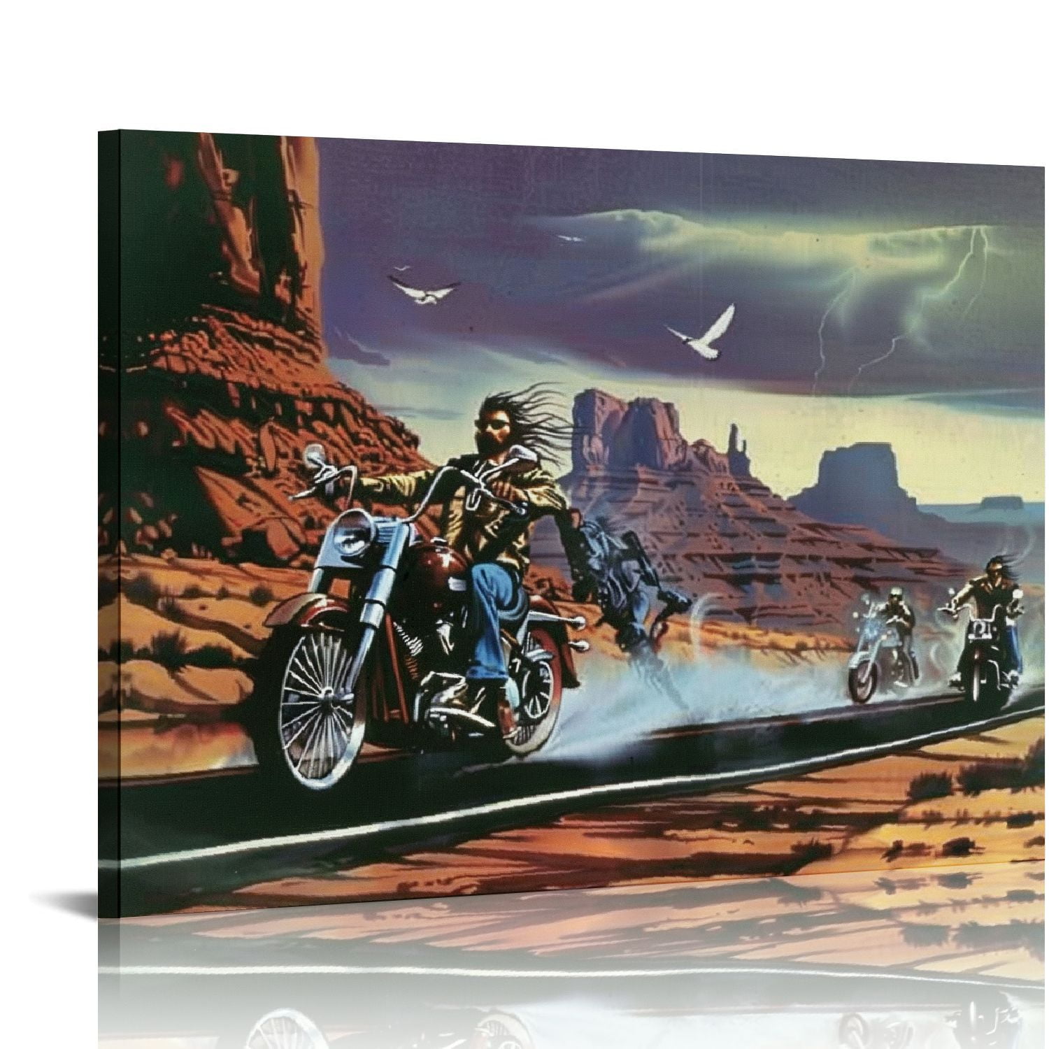 Orinice David Mann Motorcycle Art Vintage Canvas Wall Art Print Picture ...
