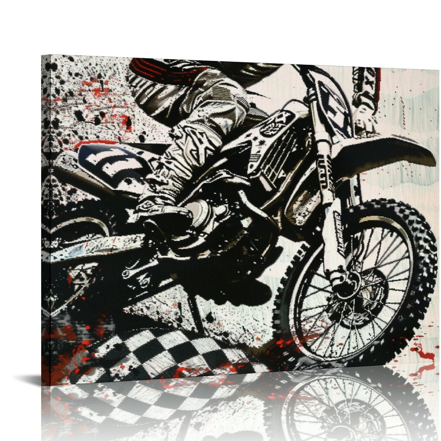 Orinice Dirt Bike Fine Art Aesthetic Canvas Poster & Print for Wall Decor | Modern Living Room ...
