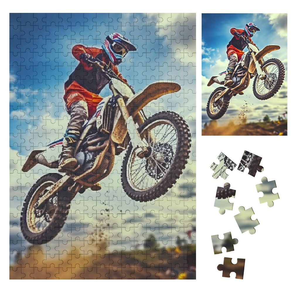 Orinice Dirt Bike Wooden Jigsaw Puzzle Vertical Challenging Difficult ...