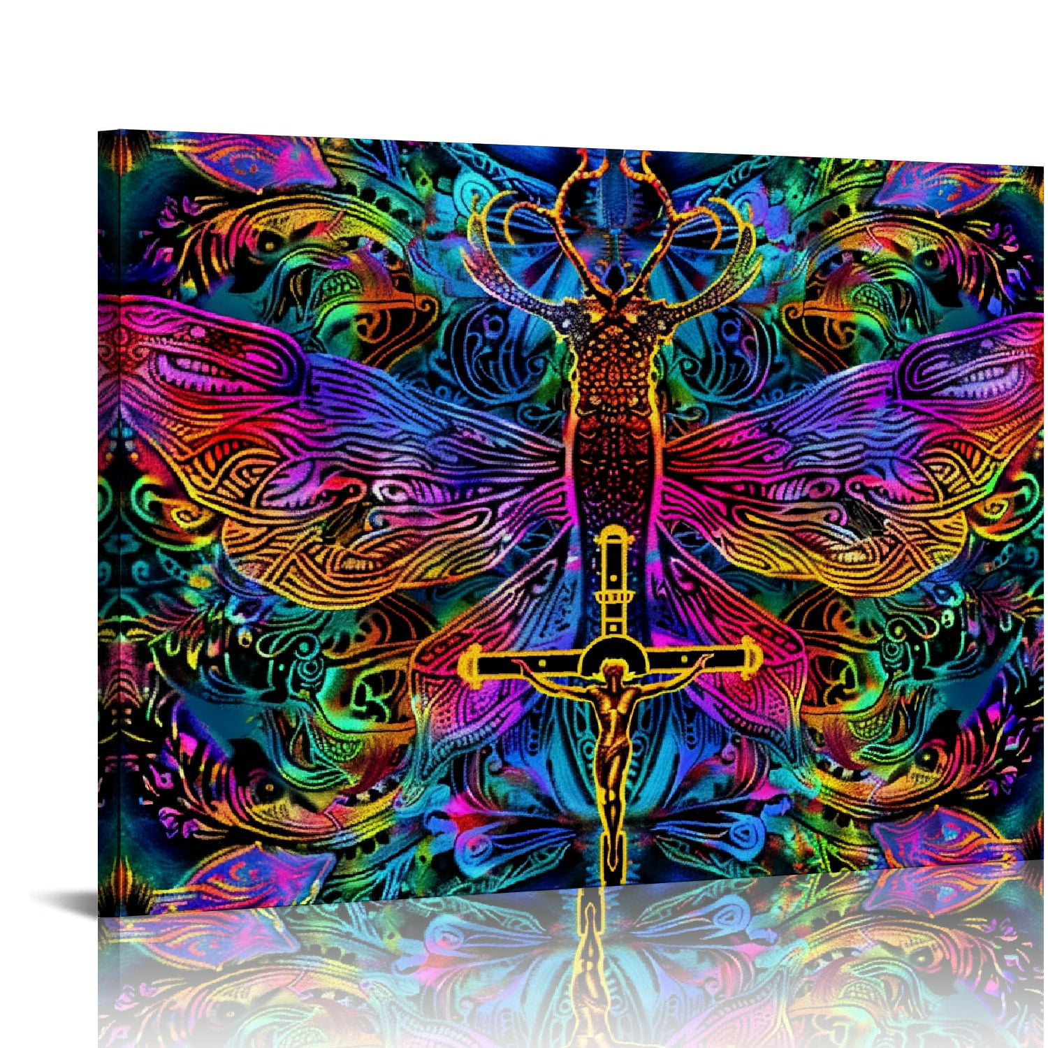 Orinice Dragon Cross Psychedelic Fine Art Aesthetic Wall Painting for ...