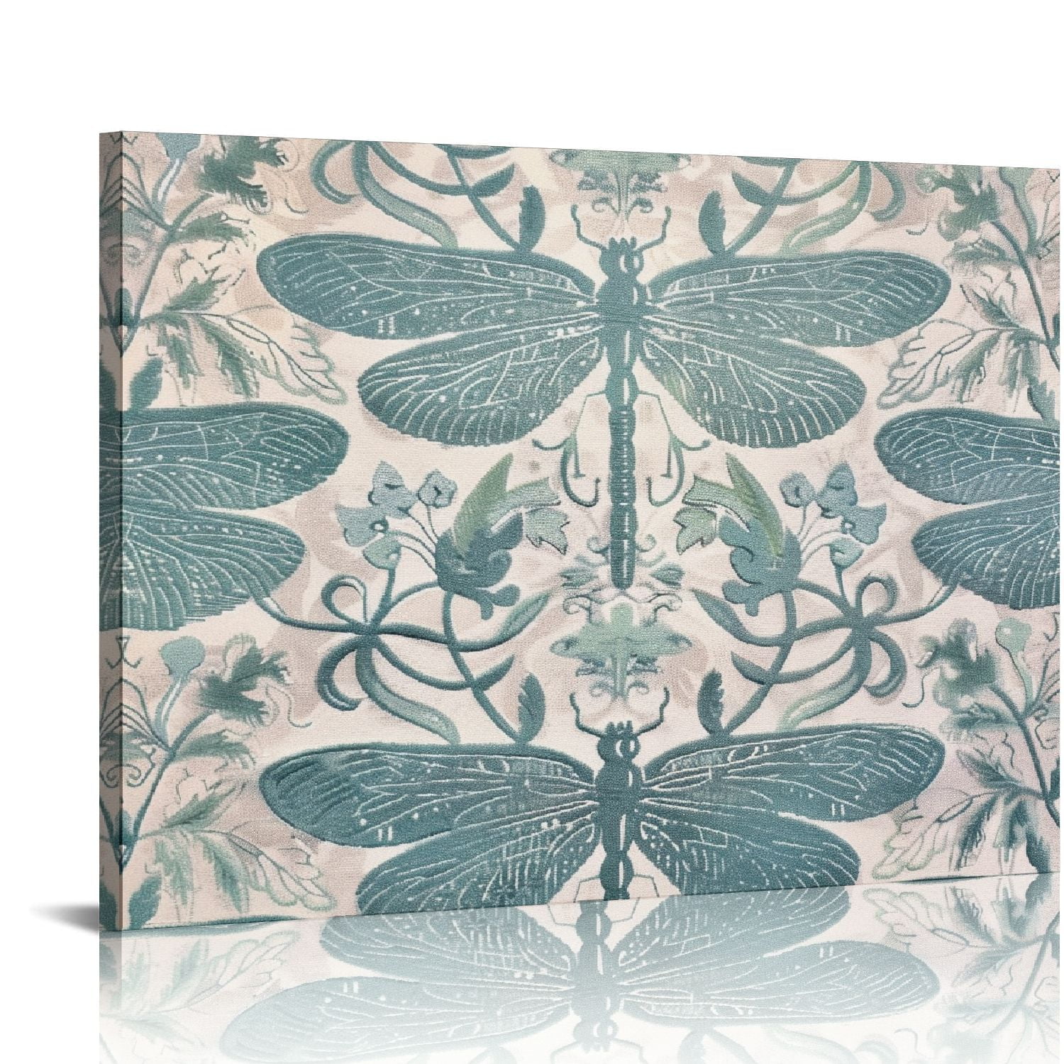 Orinice Dragonfly Pattern Flowery Design Fine Foliage Lace Fine Art ...