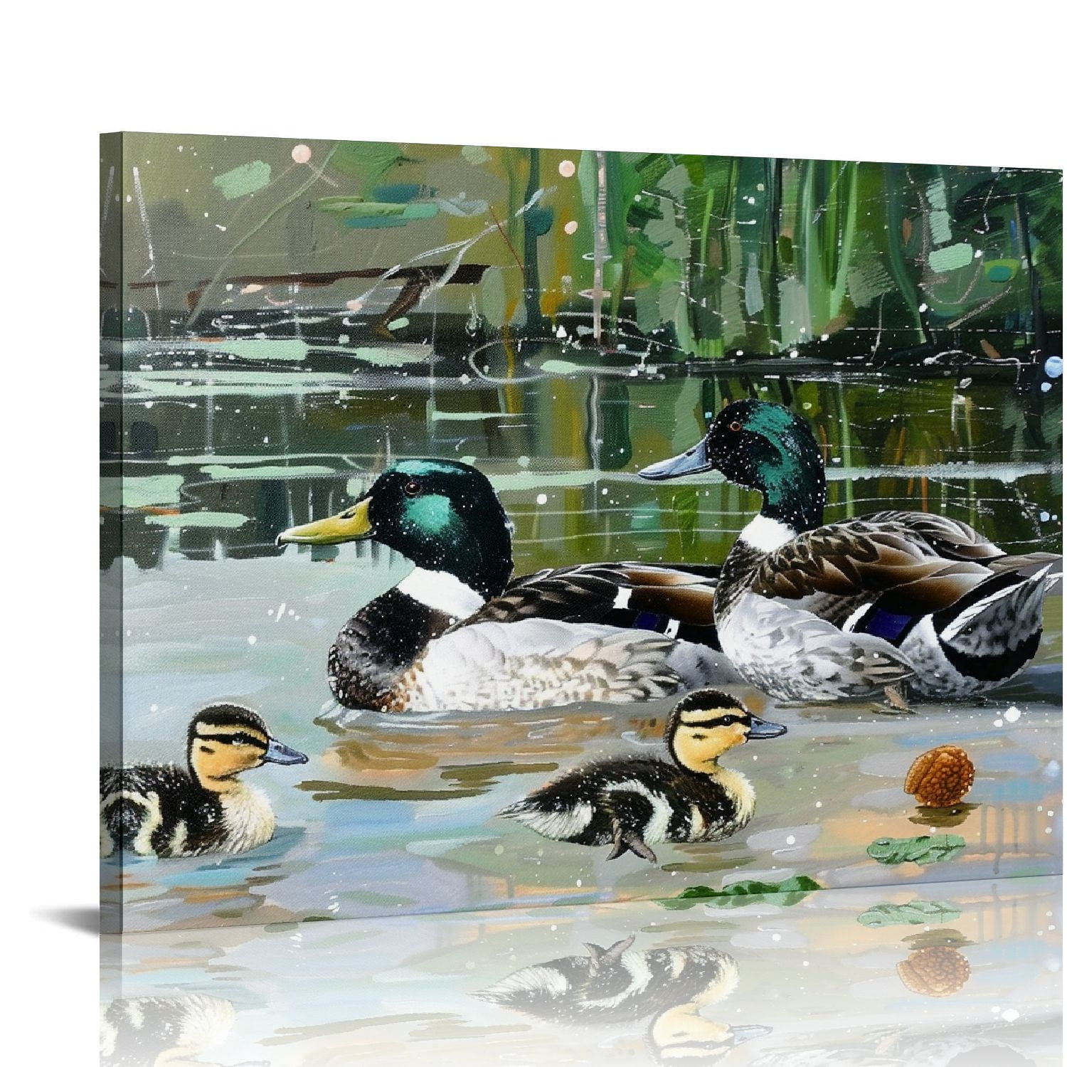Orinice Ducks Pond Duckling Fine Art Aesthetic Poster & Print Canvas ...
