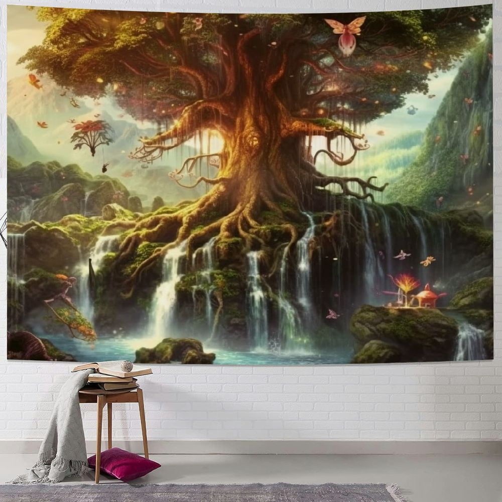 Orinice Fantasy Forest Tapestry Warm Fairy Magical Tree of Life ...