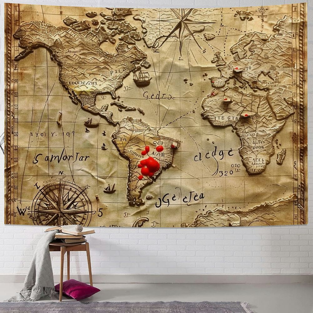 Orinice Fantasy Map Tapestry Wall Hanging Unique Style Graphic ...
