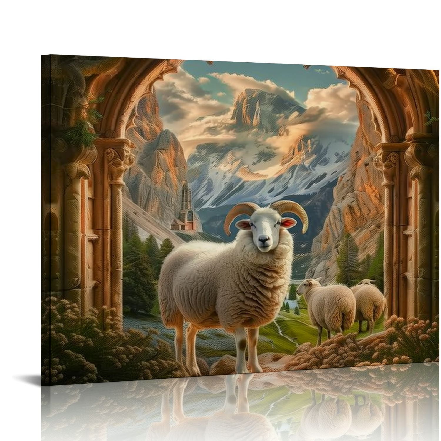 Orinice Farm Animal Wall Art Farmhouse Sheep Pictures Rustic Wall Art ...