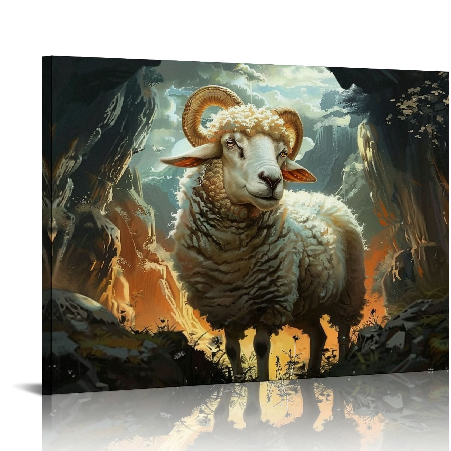 Orinice Farm Animal Wall Art Farmhouse Sheep Pictures Rustic Wall Art ...