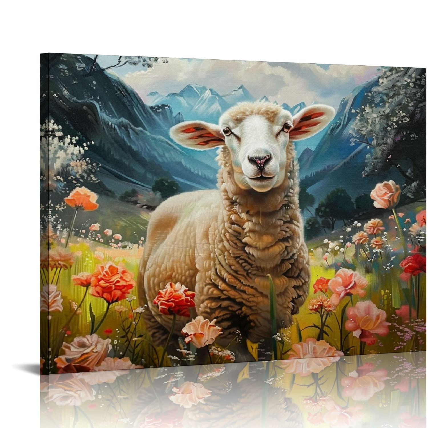 Orinice Farm Animal Wall Art Farmhouse Sheep Pictures Rustic Wall Art ...
