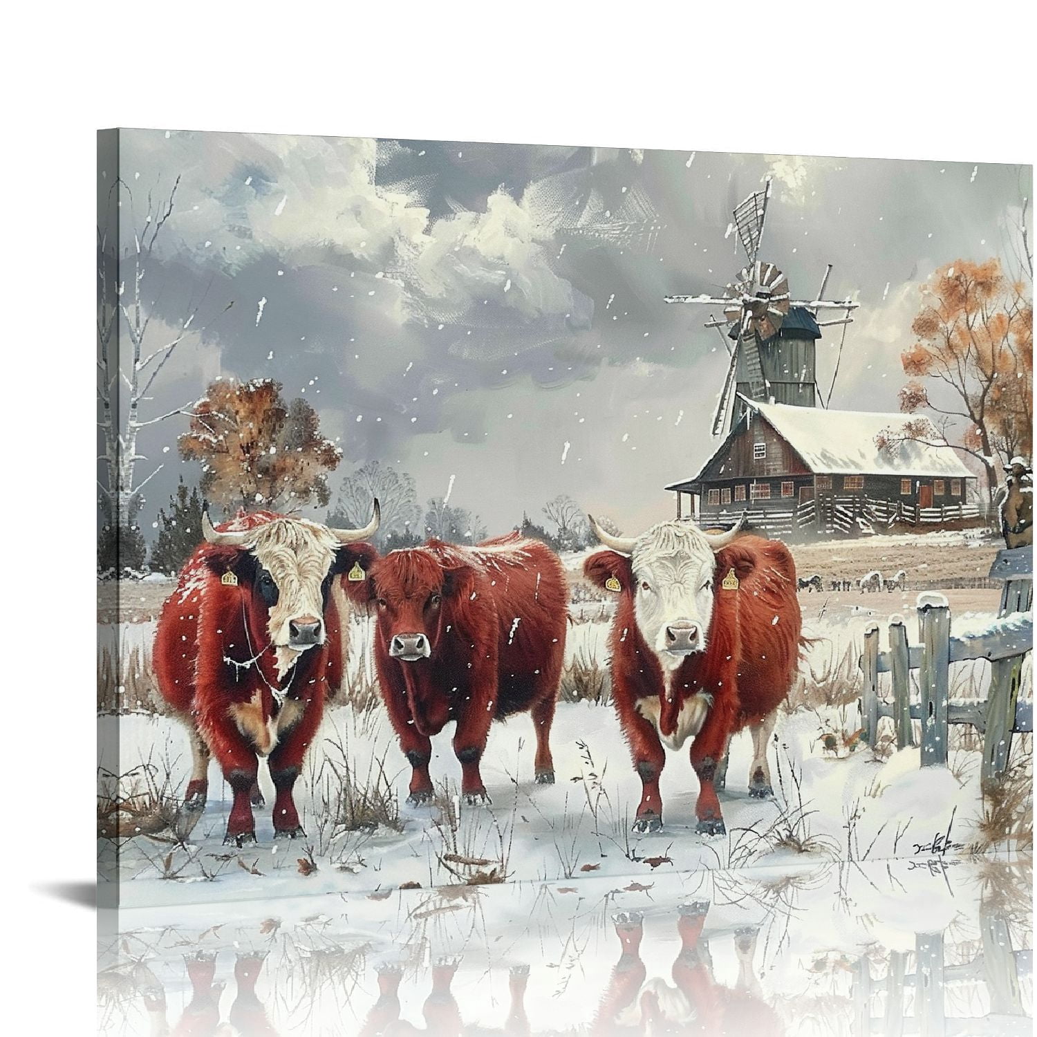 Orinice Farmhouse Highland Cow Wall Art: Cows Picture Home Decor, Cute ...