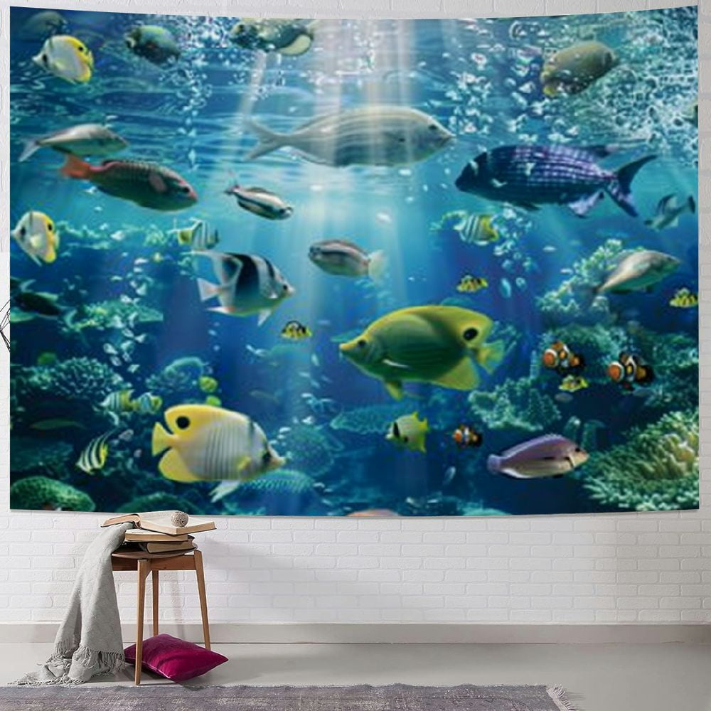 Orinice Fish Sunlight Ocean Tapestry Wall Hanging Unique Style Graphic ...