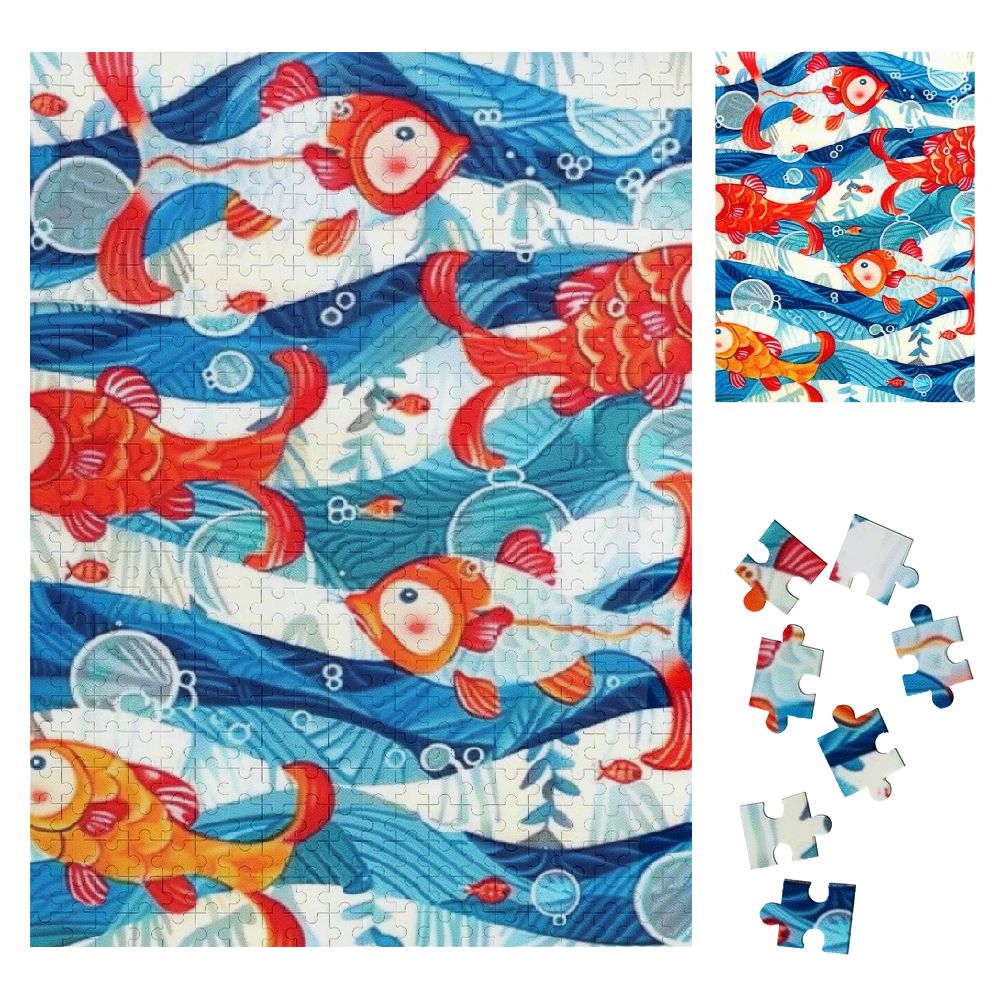 Orinice Fish Waves Bubbles Vertical Wooden Jigsaw Puzzle Impossible ...