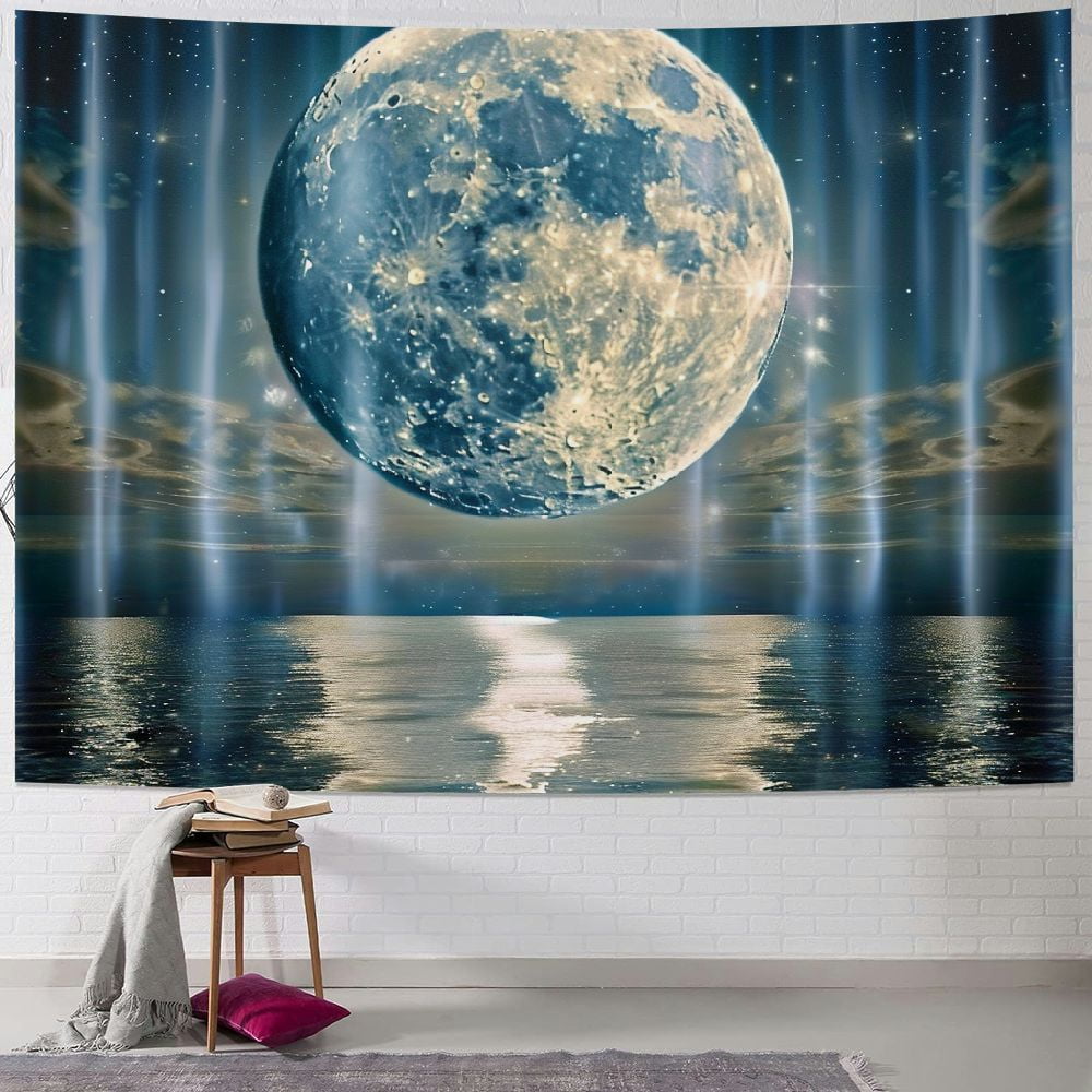 Orinice Full Moon Stars Ocean Tapestry Wall Hanging Unique Style ...
