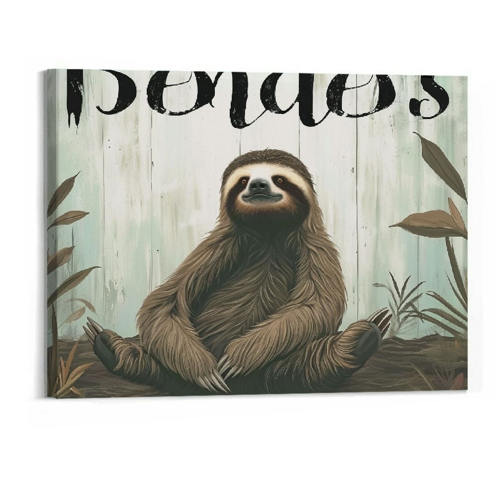 Orinice Funny Bathroom Wall Art Picture - Cute Yoga Sloth with ...