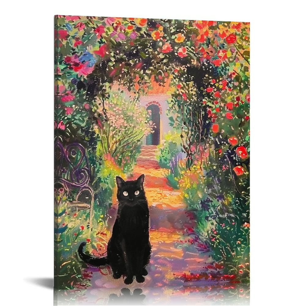 Orinice Funny Black Cat Wall Art Cats in Famous Paintings Prints ...