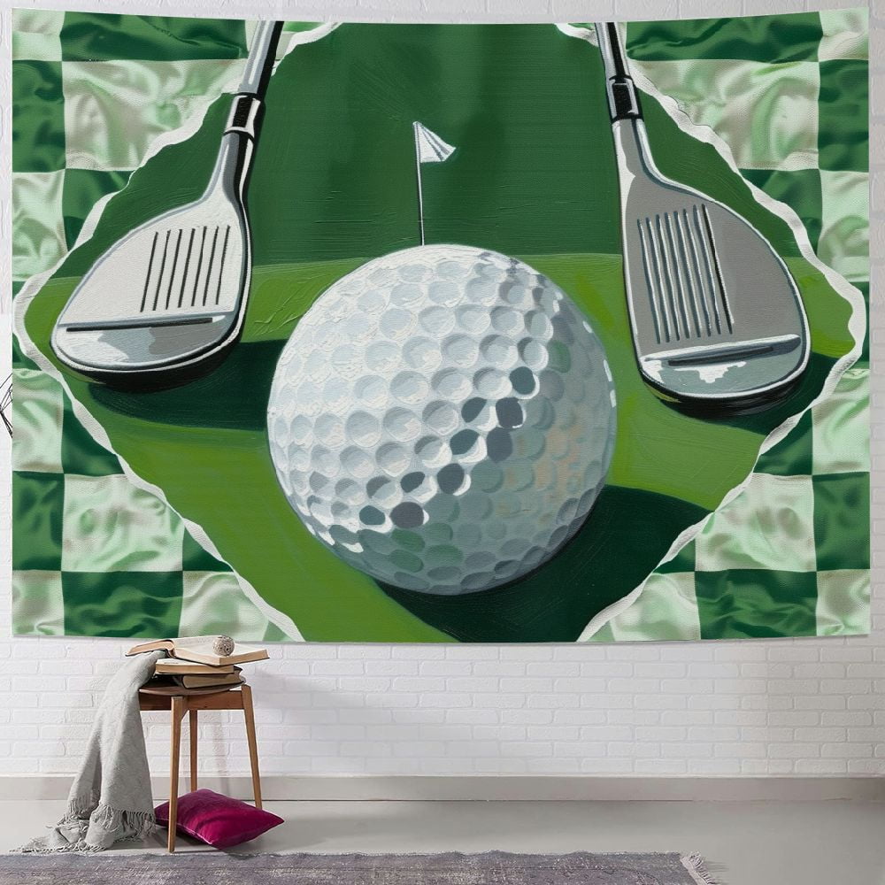 Orinice Golf Ball Golf Club Precisionism Tapestry Wall Hanging Unique ...