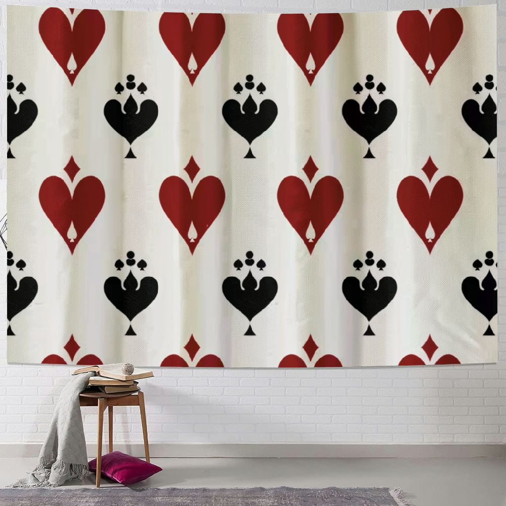 Orinice Hearts Spades Pattern Tapestry Wall Hanging Unique Style For ...