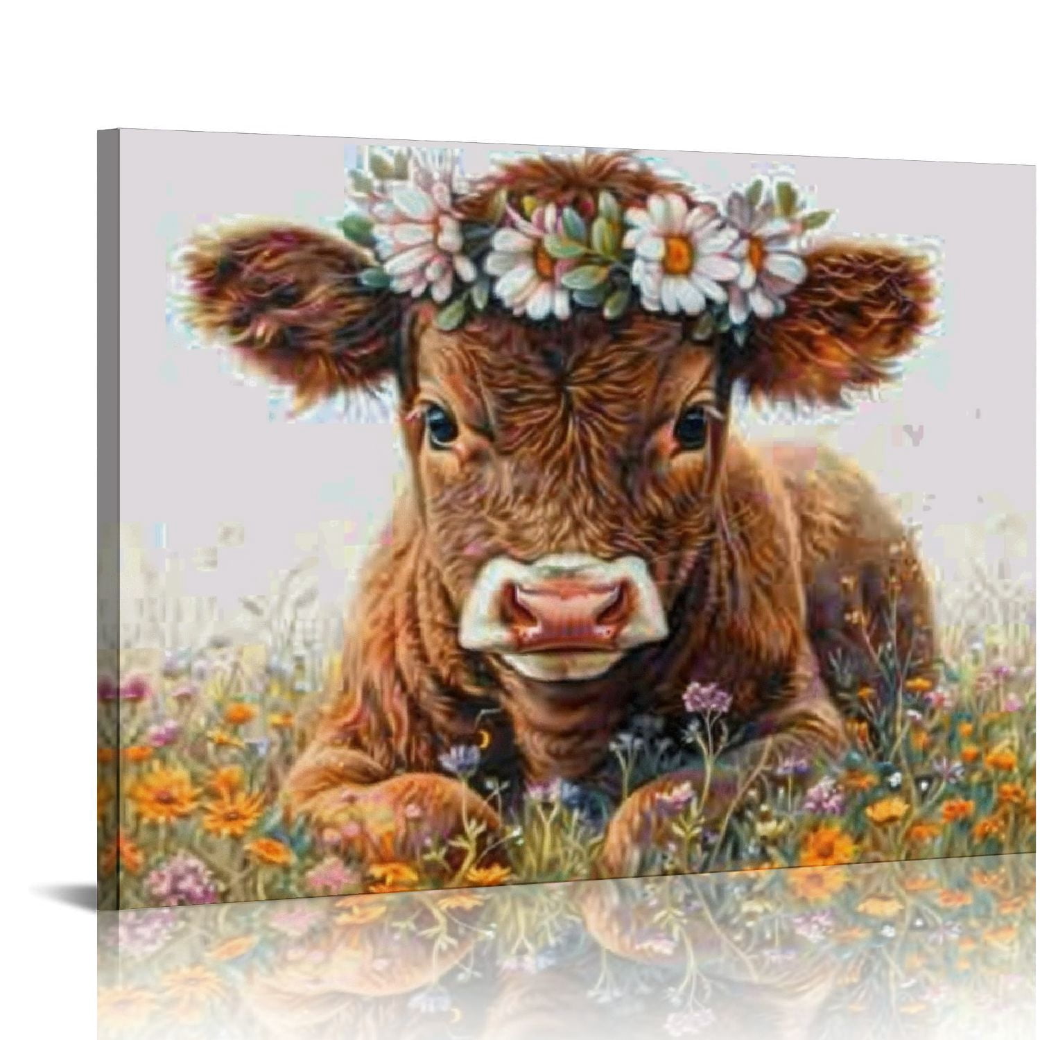 Orinice Highlander Cow Calf Flower Crown Botanical Farmhouse Nursery ...